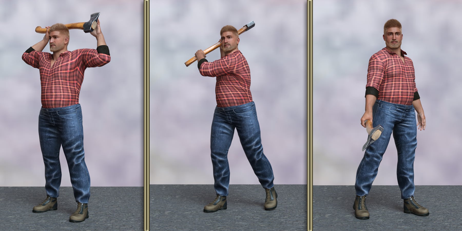 Axe Man Poses for Mateo Mountain Man 9 | Daz 3D