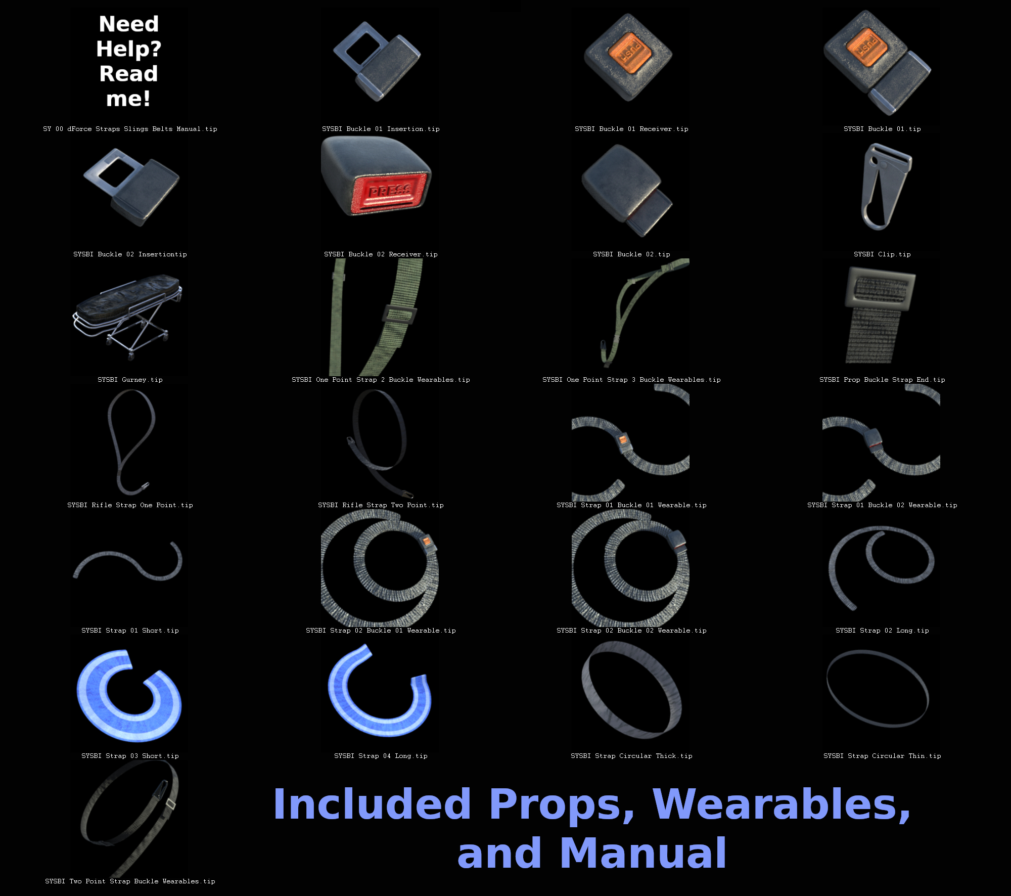 SY dForce Belts, Straps and Slings Iray | Daz 3D