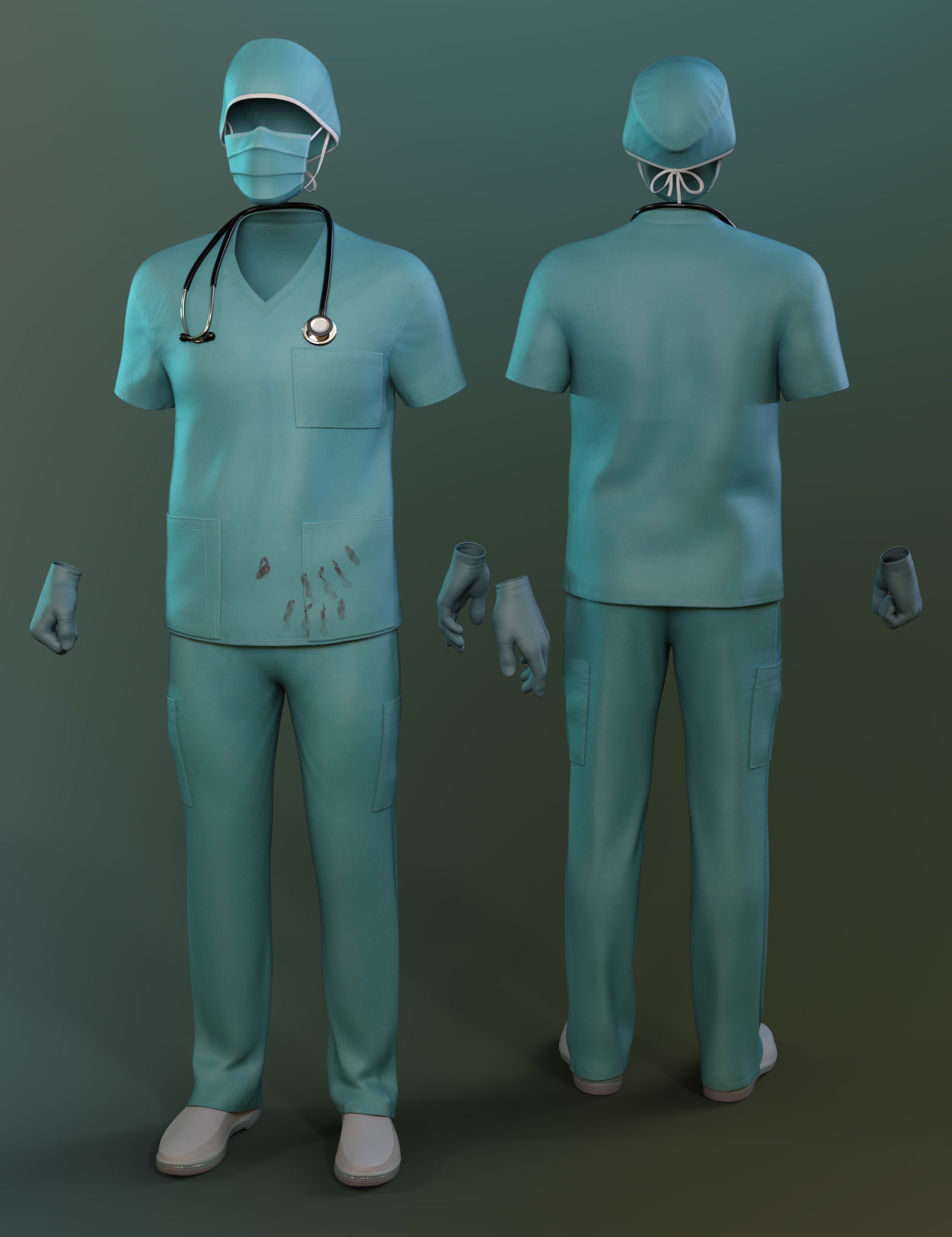 dForce Surgical Scrubs Iray Texture Add On | Daz 3D
