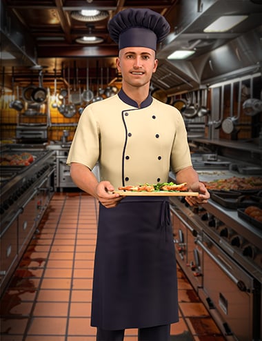 AH dForce Sanji Chef Outfit Texture Add-On | Daz 3D