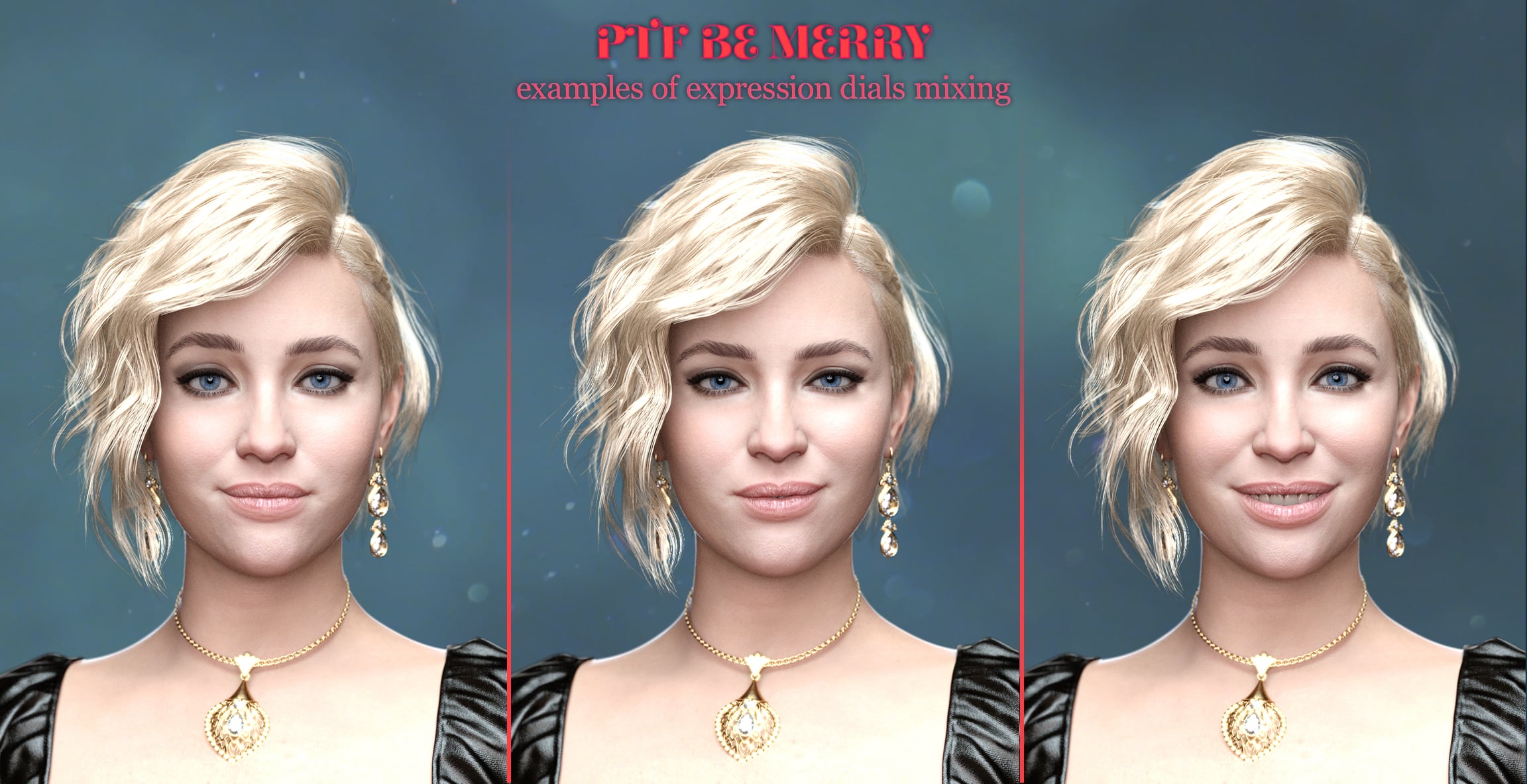PTF Be Merry Expressions for Genesis 9 | Daz 3D