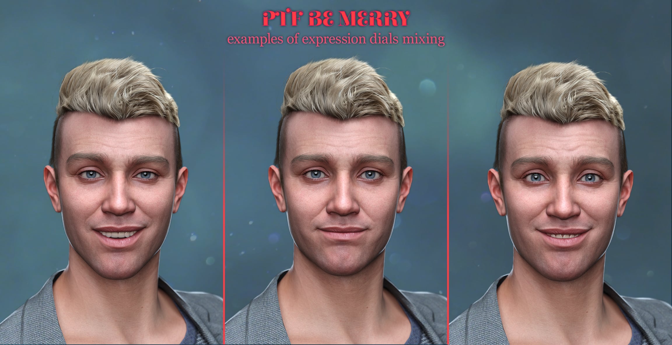 PTF Be Merry Expressions for Genesis 9 | Daz 3D