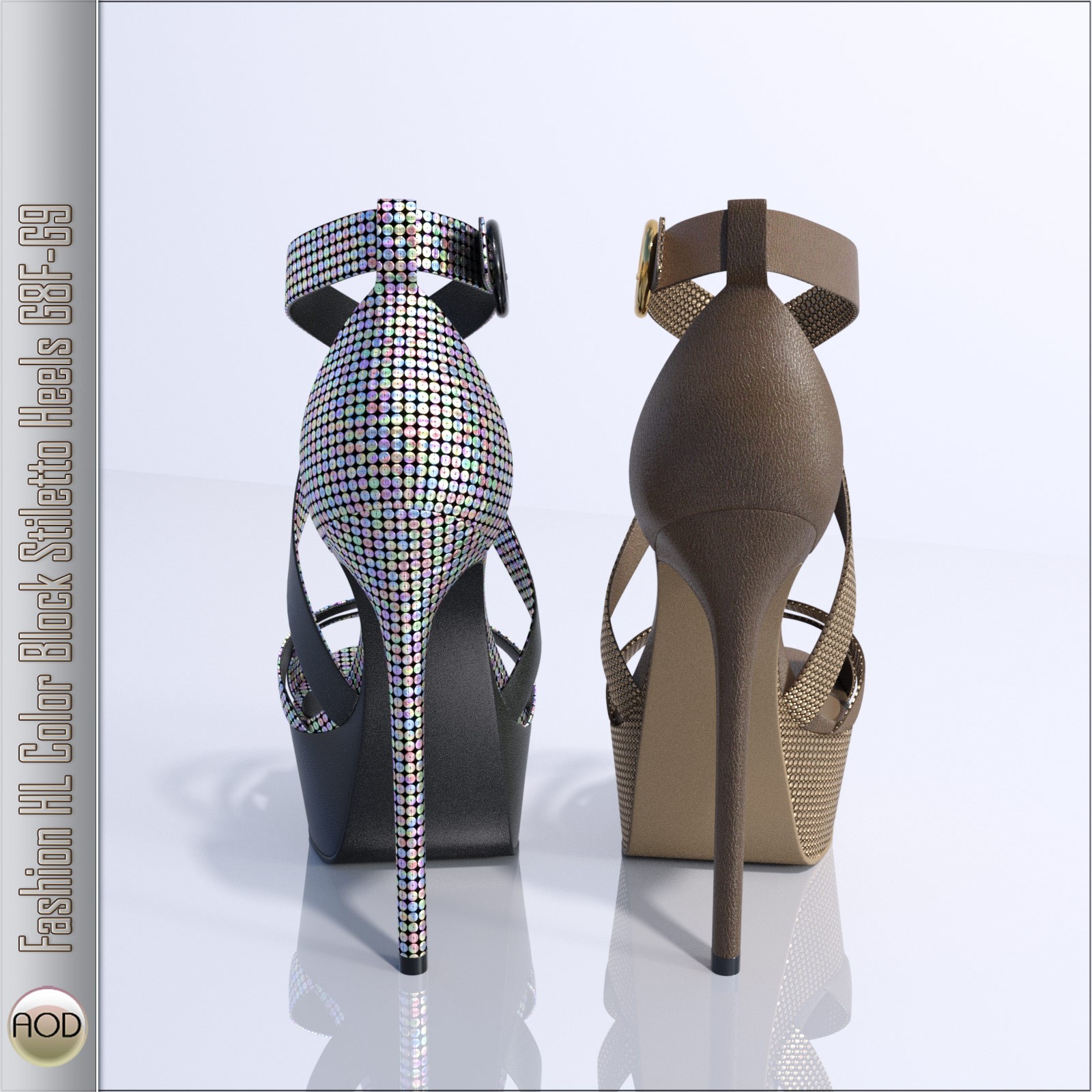 Fashion HL Color Block Stiletto Heels G8F-G9 Add-On | Daz 3D