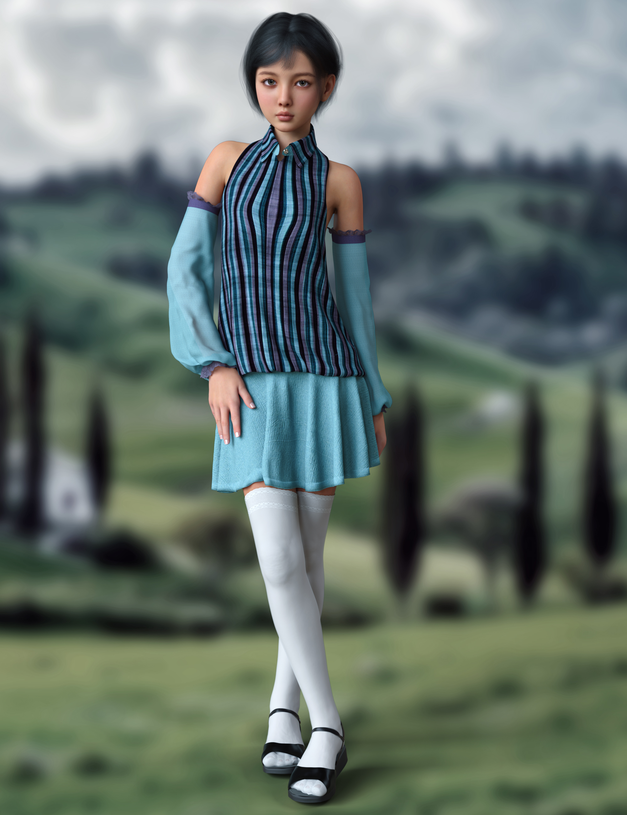 Vo Haru, And Young, and Hair and Clothes Female HD for Genesis 9 Bundle ...
