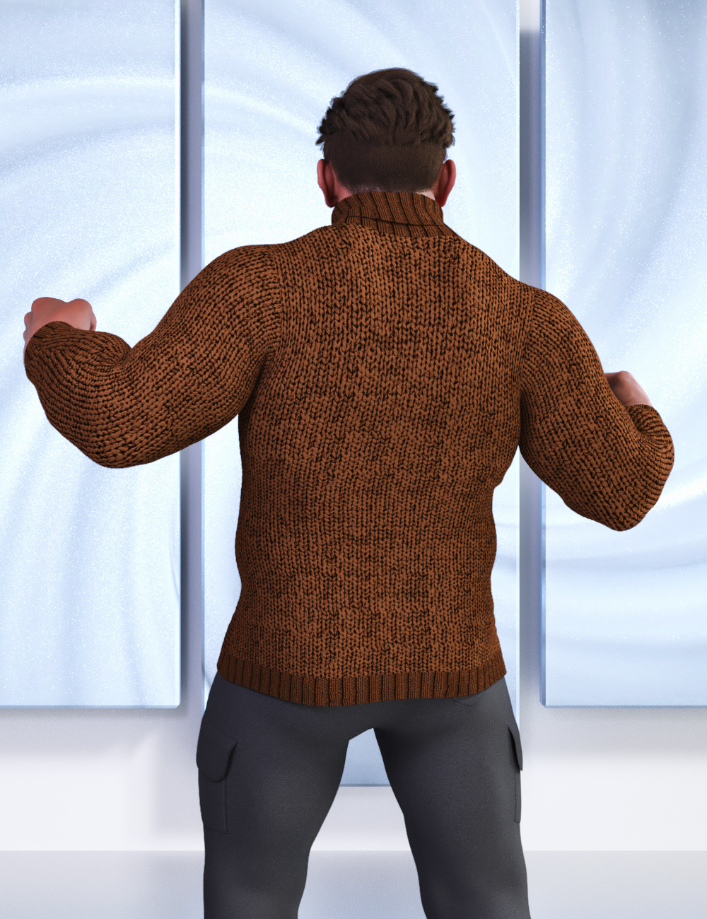 JMR dForce Oto Turtleneck Sweater for Genesis 9 and 8 Males | Daz 3D