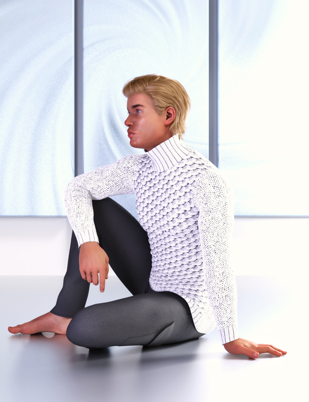 JMR dForce Oto Turtleneck Sweater for Genesis 9 and 8 Males | Daz 3D