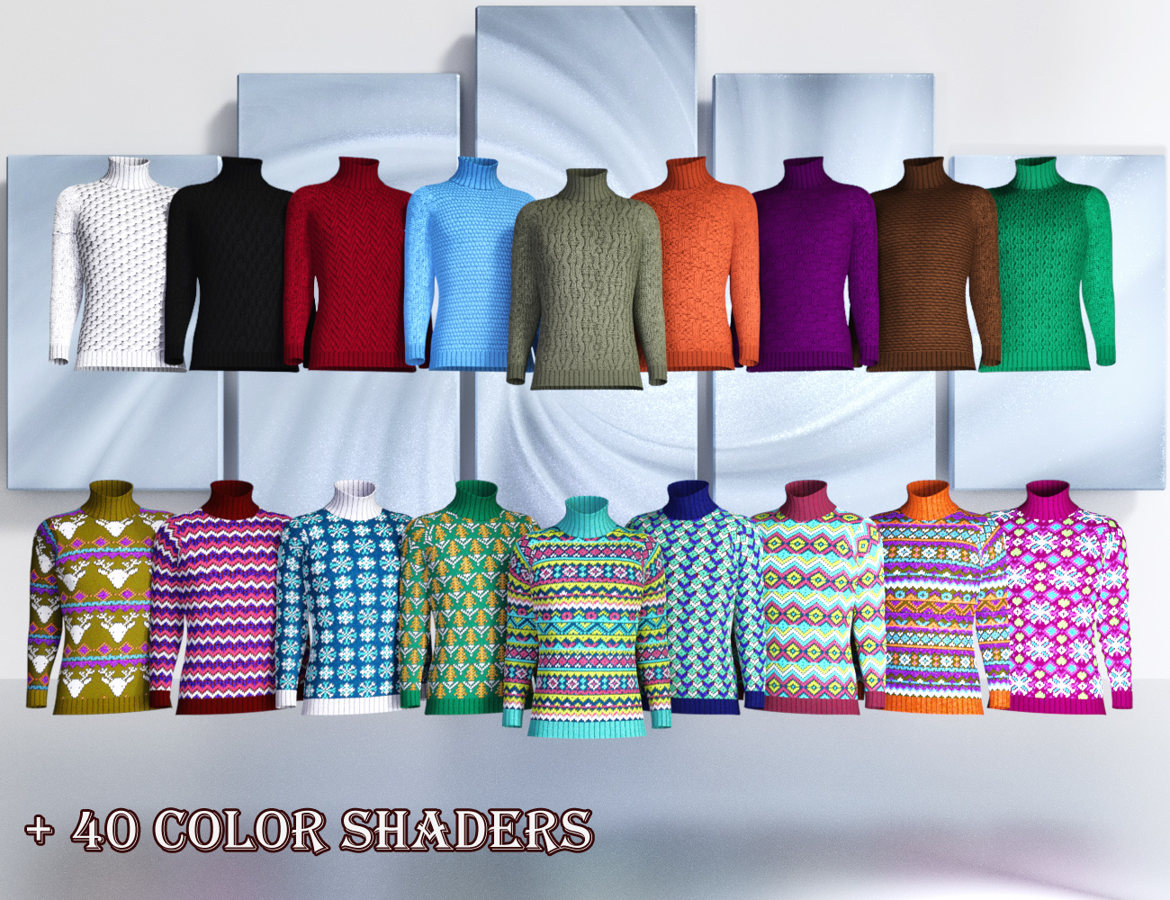 JMR dForce Oto Turtleneck Sweater for Genesis 9 and 8 Males | Daz 3D