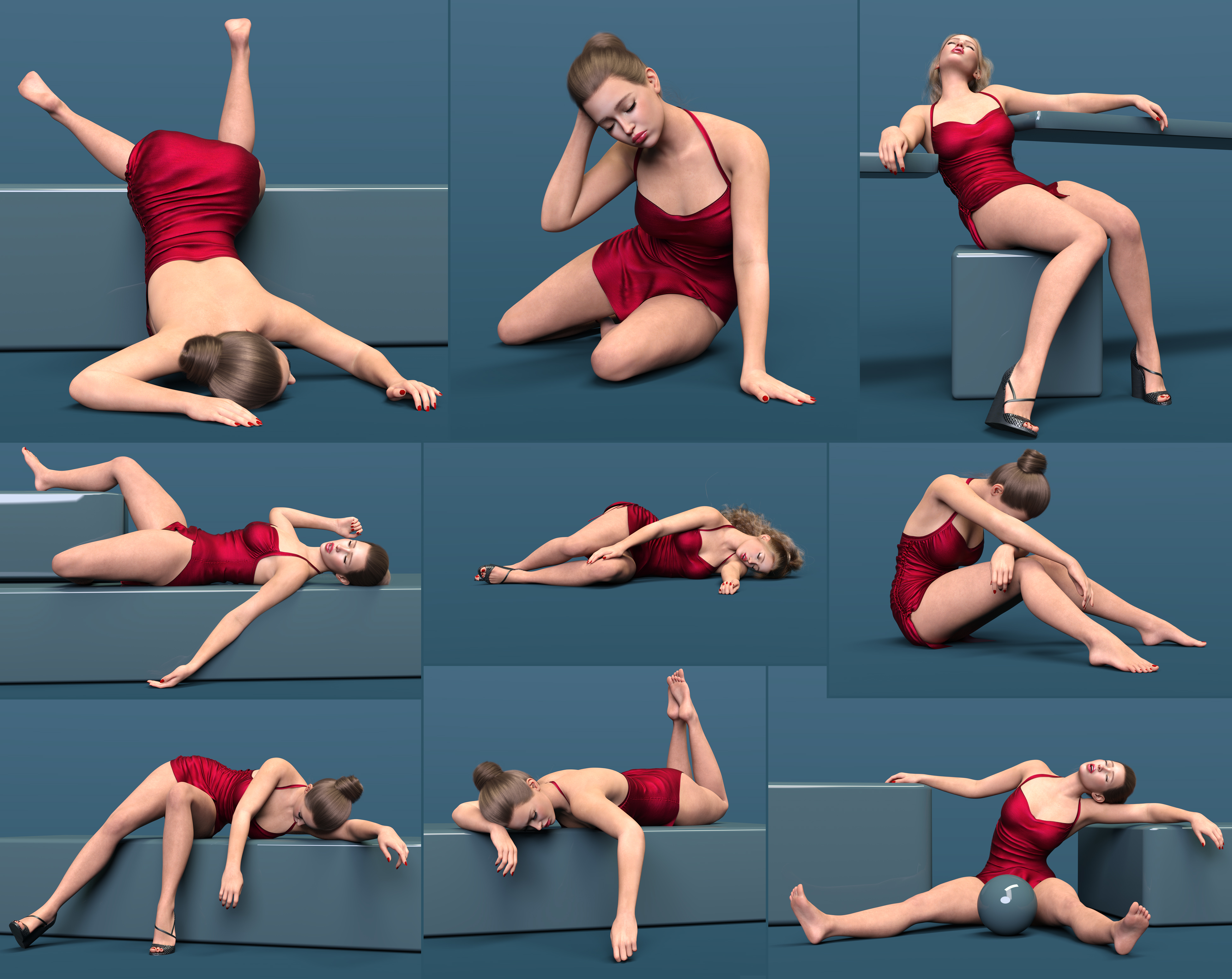 Z Afterparty Pose Mega Set for Genesis 9 and 8 Female | Daz 3D