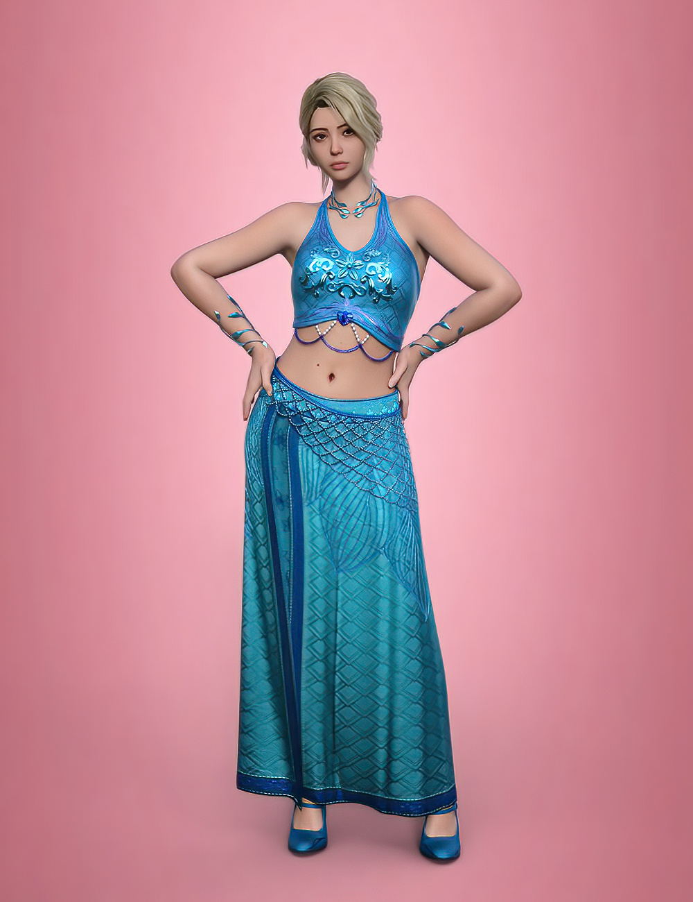 dForce Oriental Traditional Dress Outfit for Genesis 9 | Daz 3D