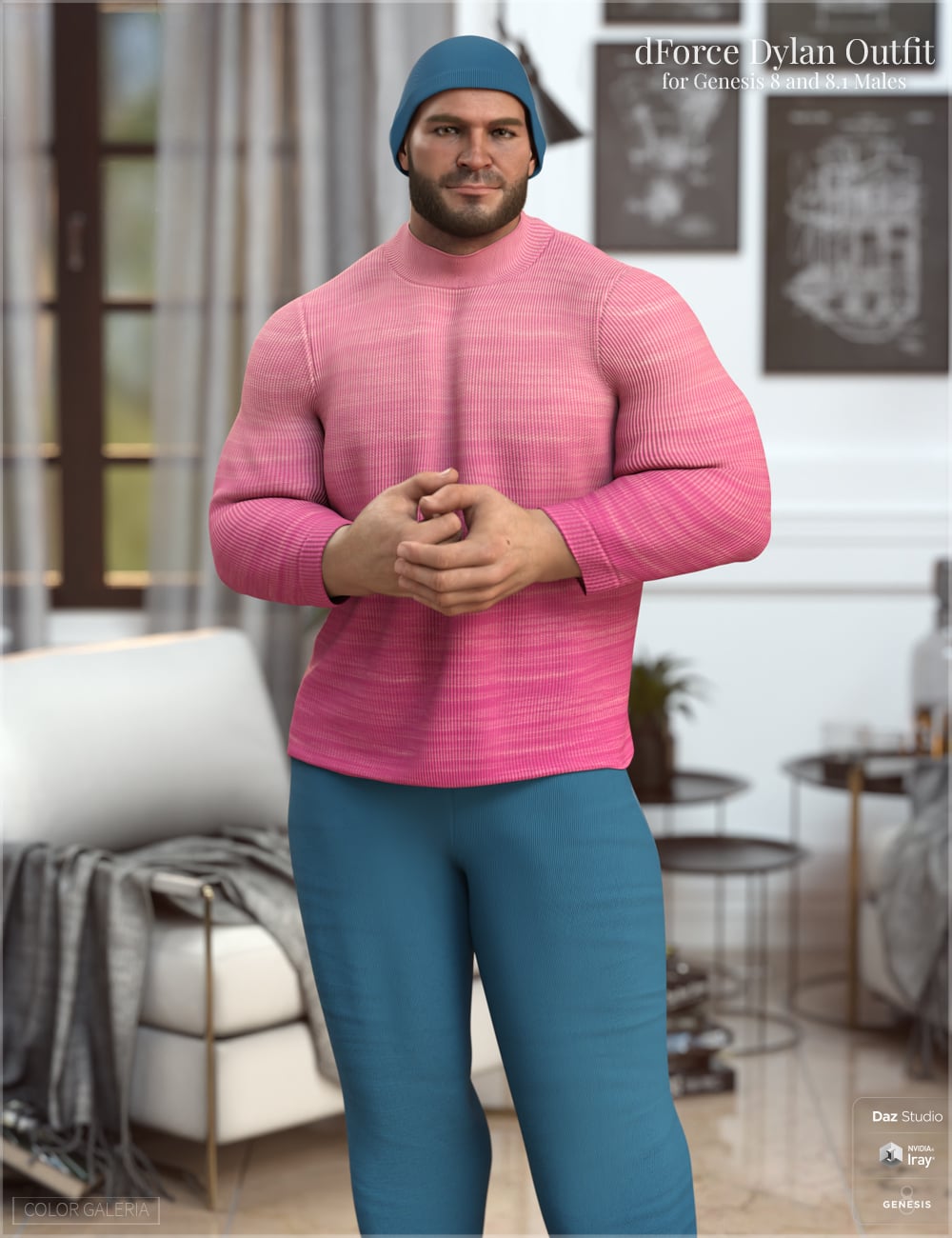 dForce Dylan Outfit for Genesis 8 and 8.1 Males | Daz 3D