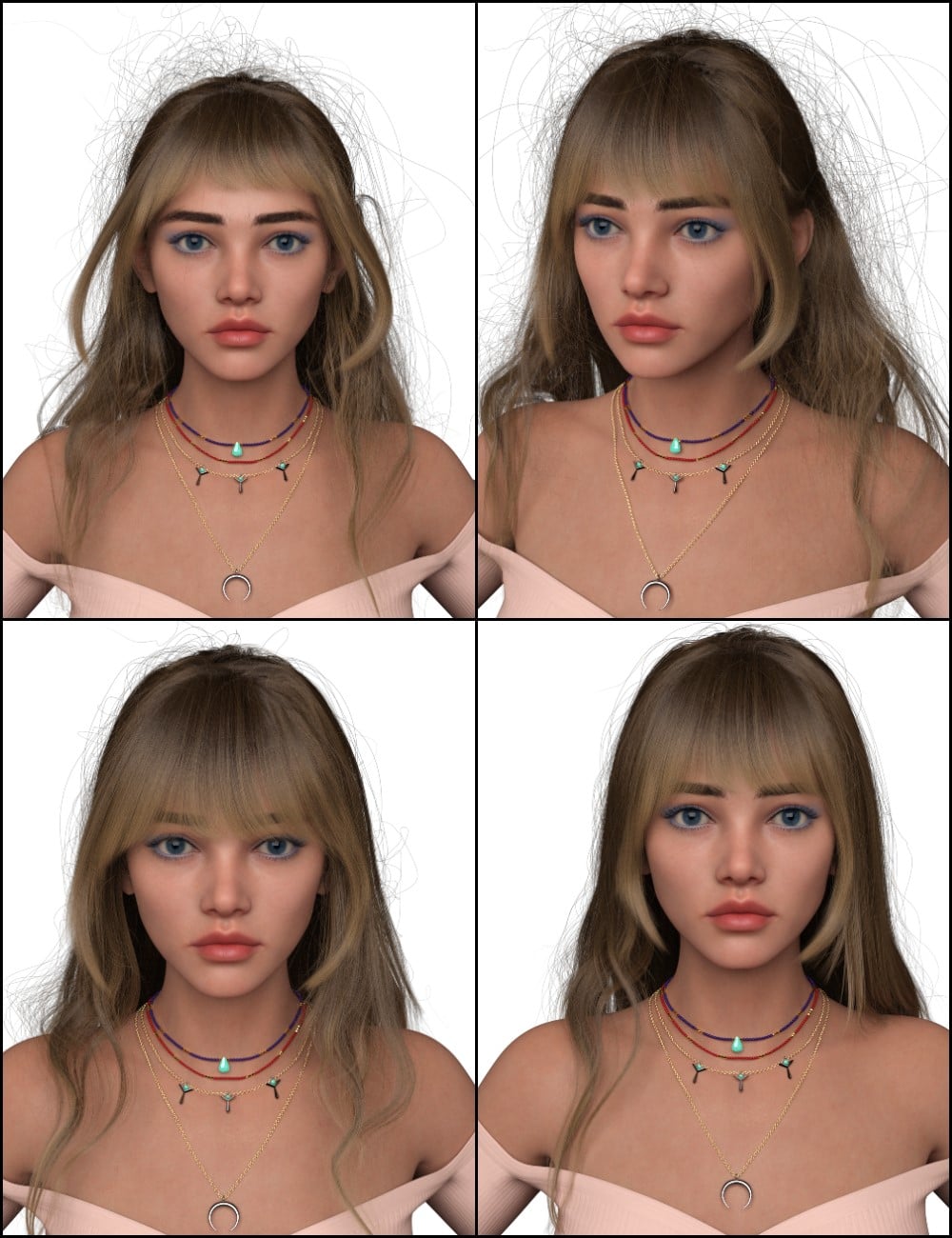 L3D Quick Click Faustian Fringe Hair | Daz 3D