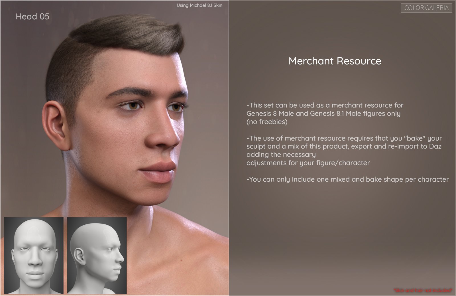 CGI People - Head Morphs for G8M & G8.1M V01 | Daz 3D