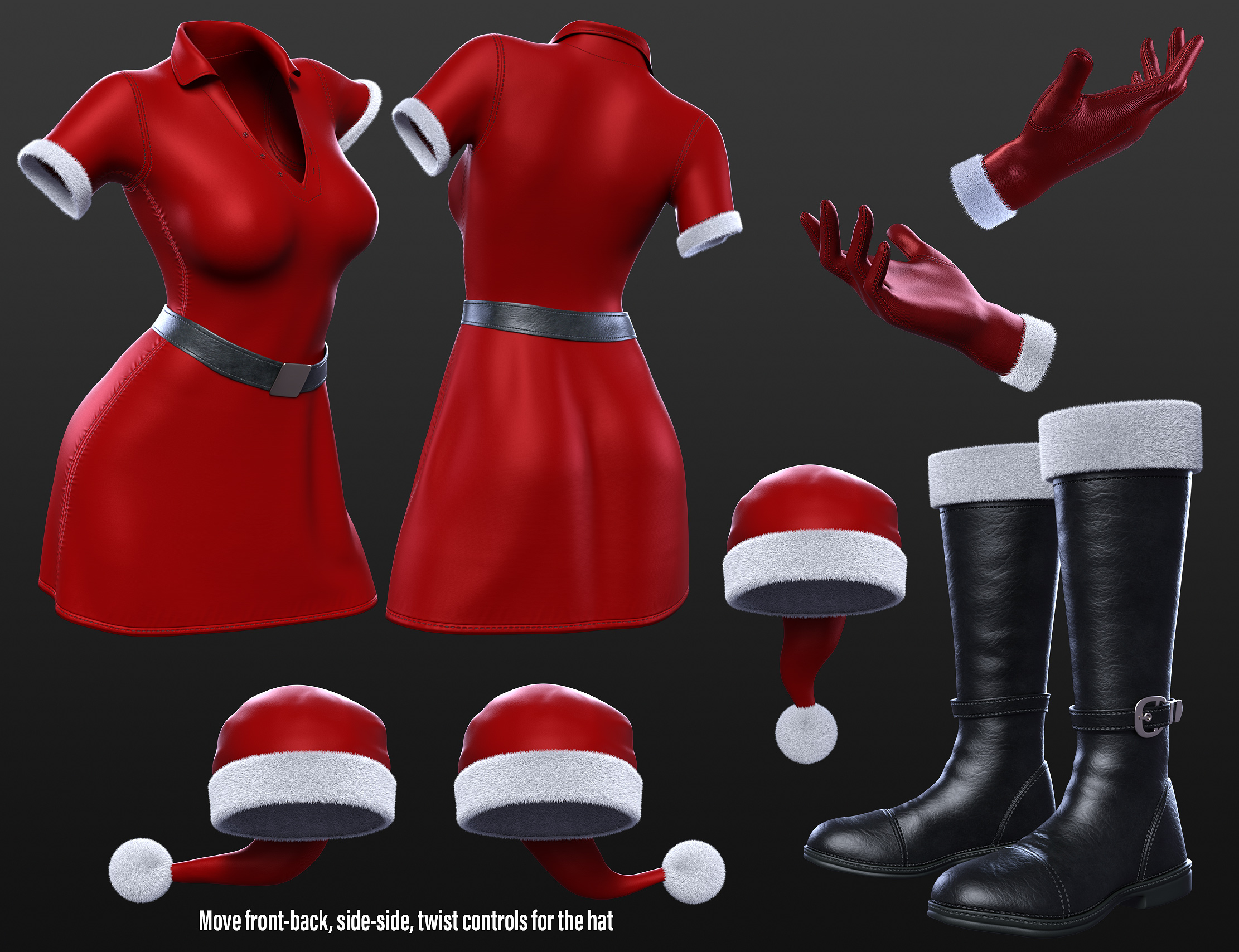dForce Santa Couple Outfit for Genesis 9 | Daz 3D