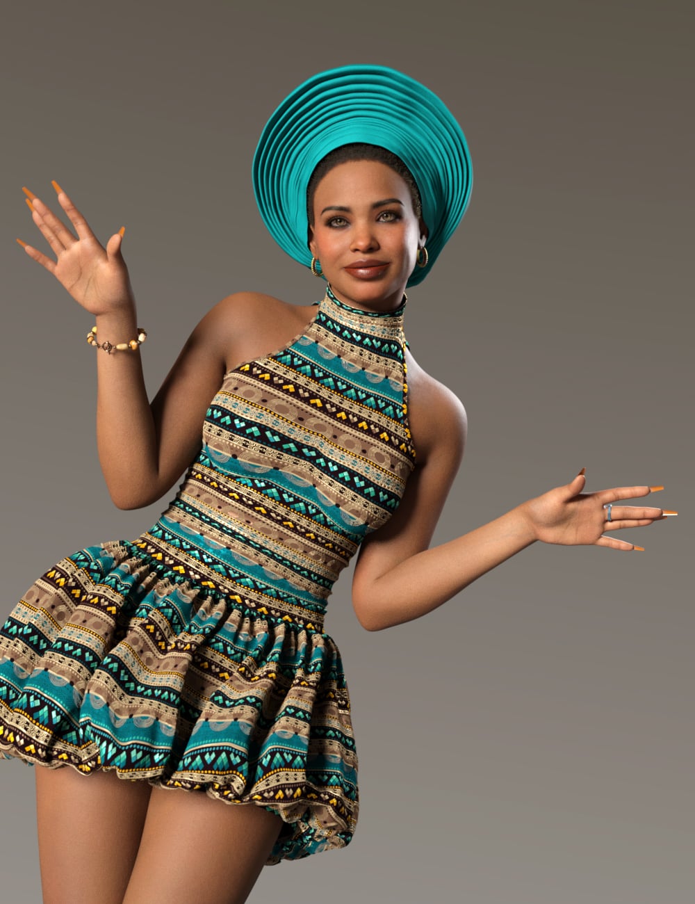 African Gele and Hair for Genesis 9 | Daz 3D