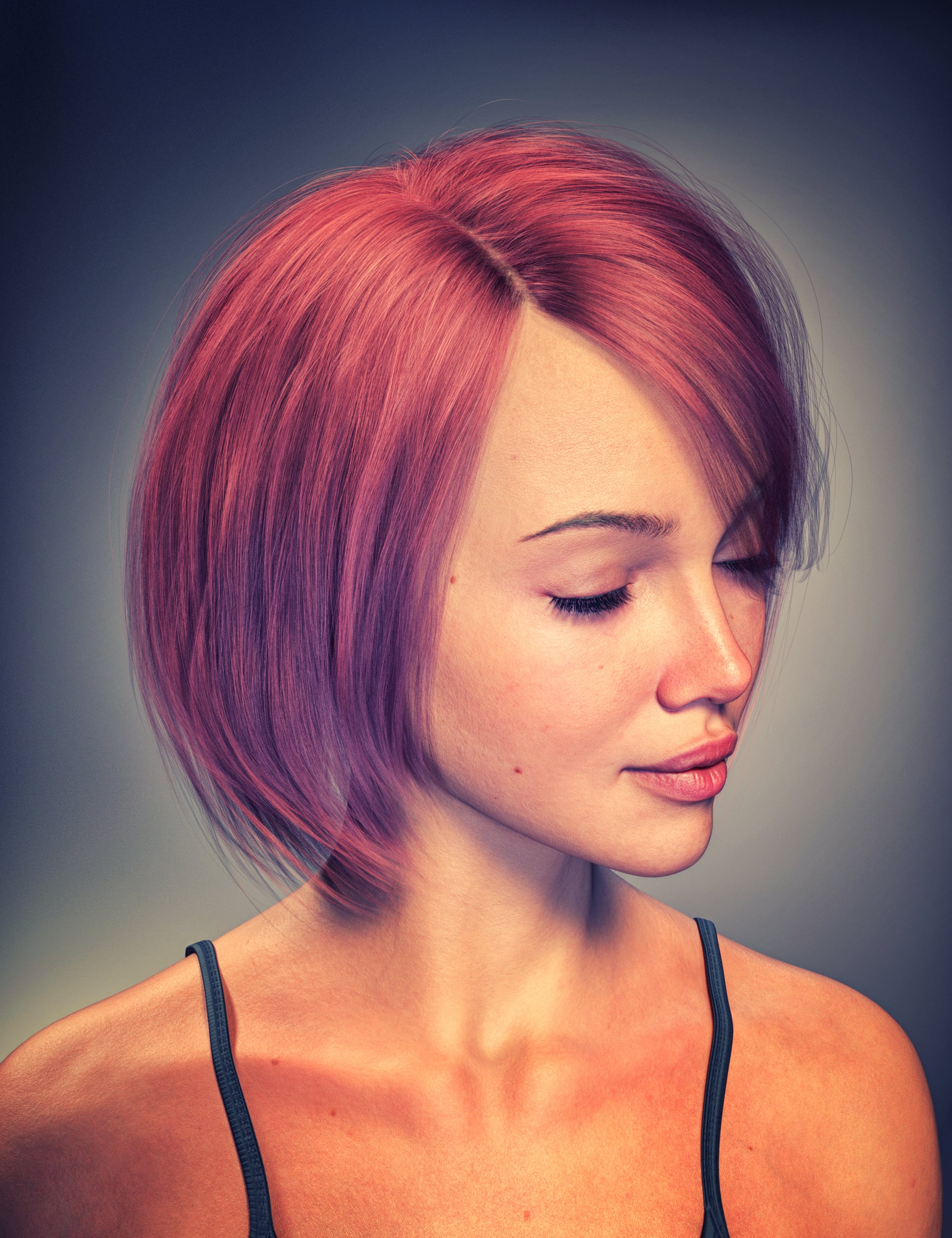 FE Side Bob Hair for Genesis 9 | Daz 3D