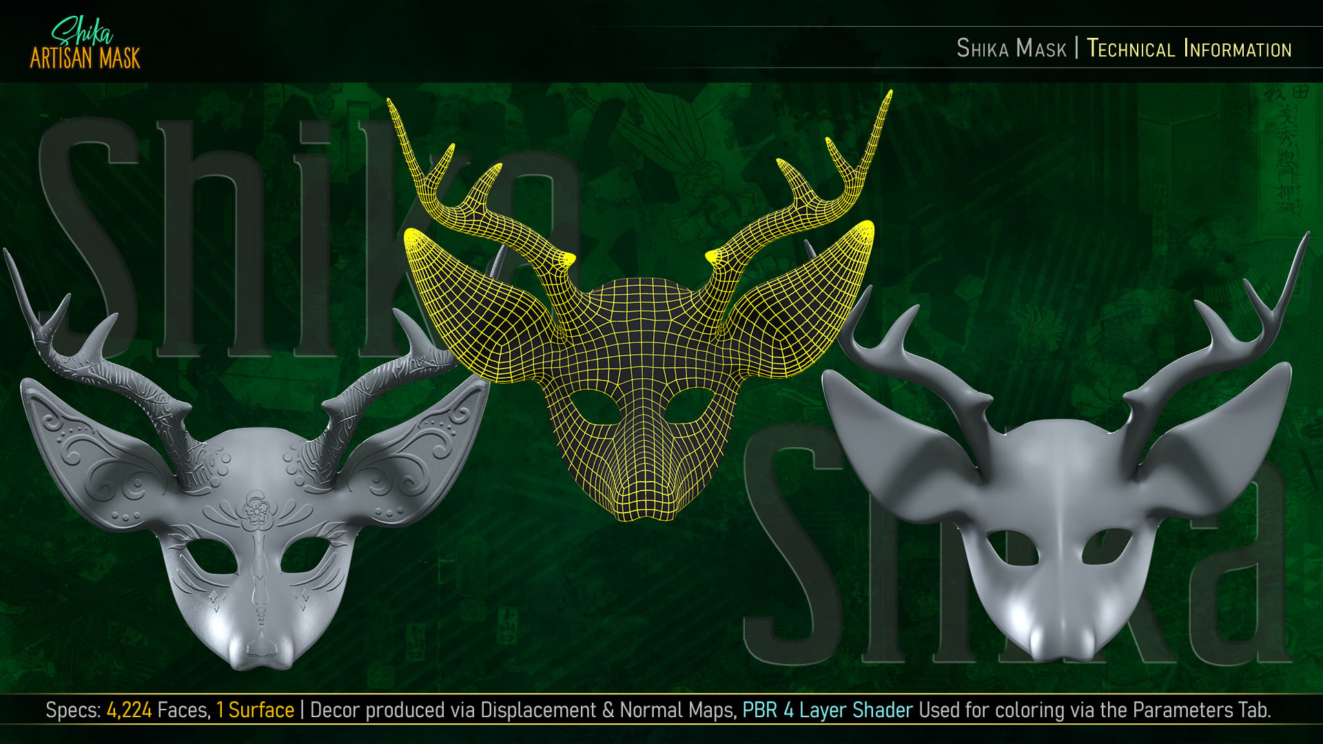 FPE Artisan Mask Shika for Genesis 8 and 9 | Daz 3D