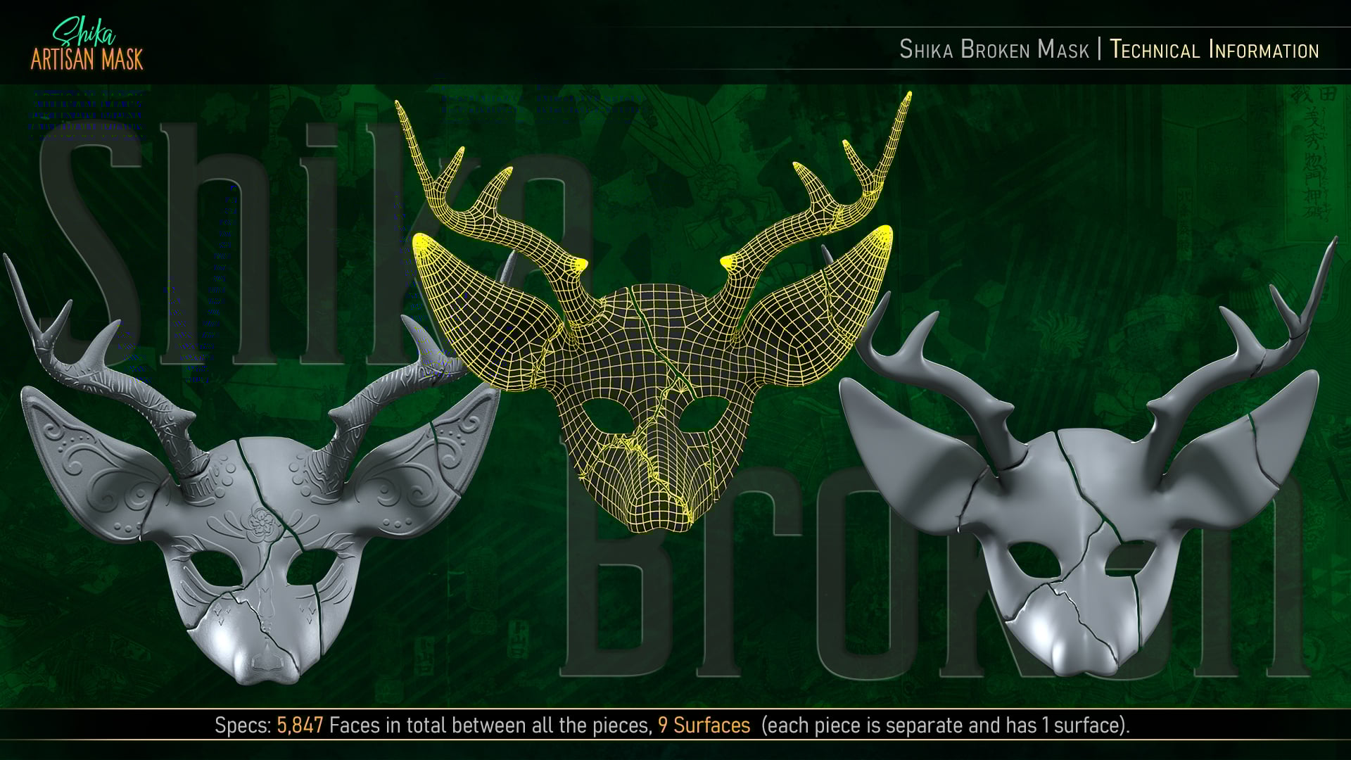 FPE Artisan Mask Shika for Genesis 8 and 9 | Daz 3D