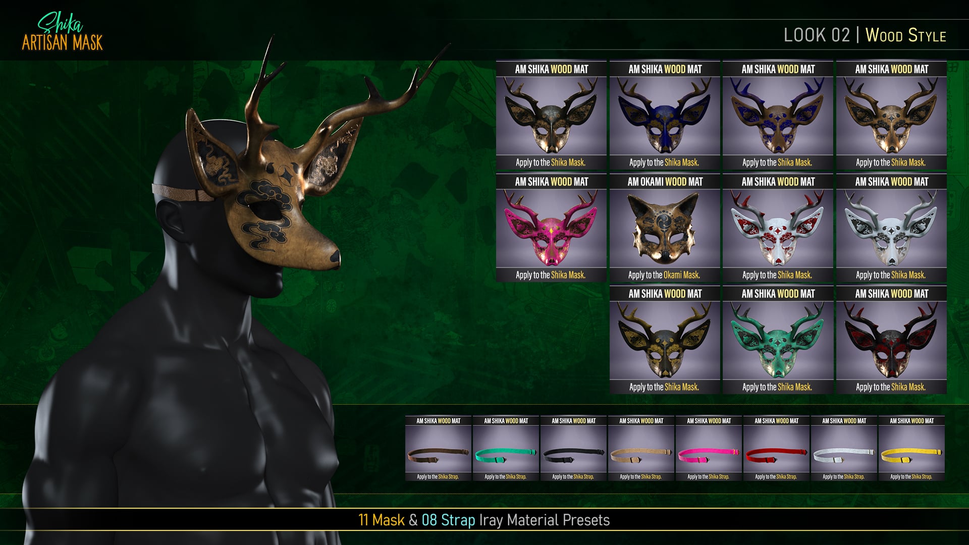 FPE Artisan Mask Shika for Genesis 8 and 9 | Daz 3D