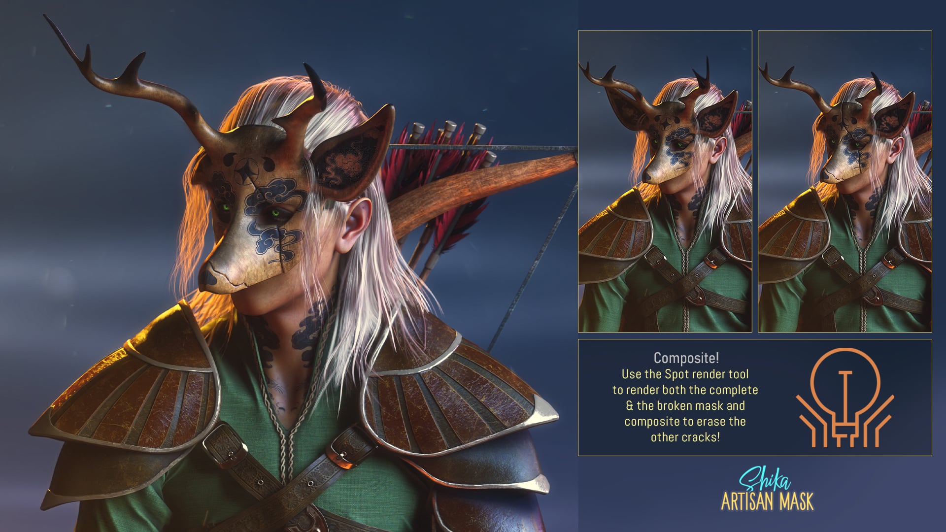 FPE Artisan Mask Shika for Genesis 8 and 9 | Daz 3D