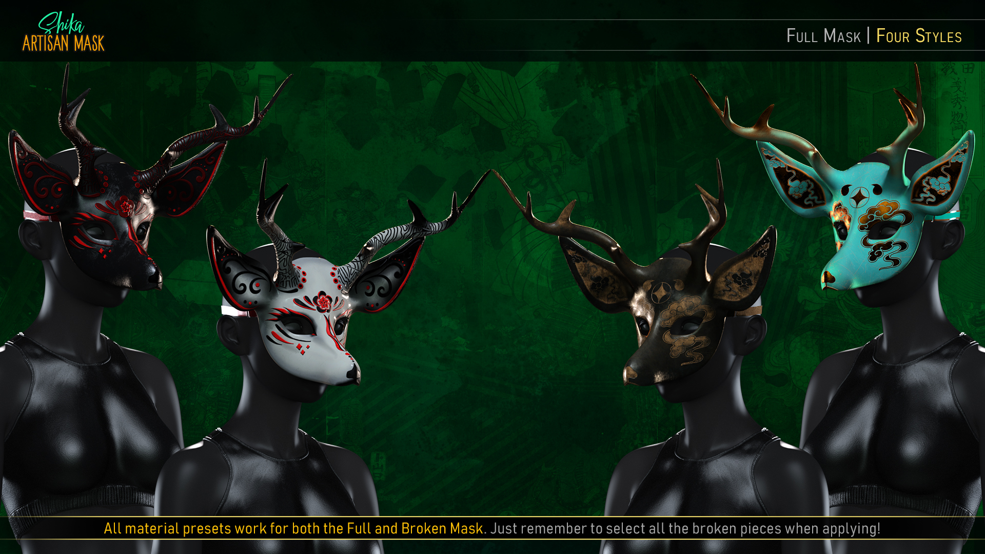 FPE Artisan Mask Shika for Genesis 8 and 9 | Daz 3D