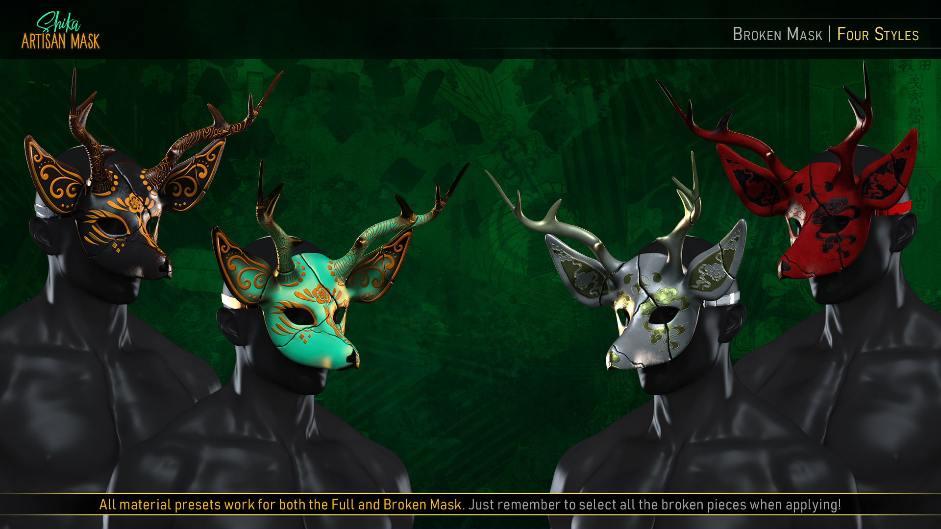 FPE Artisan Mask Shika for Genesis 8 and 9 | Daz 3D