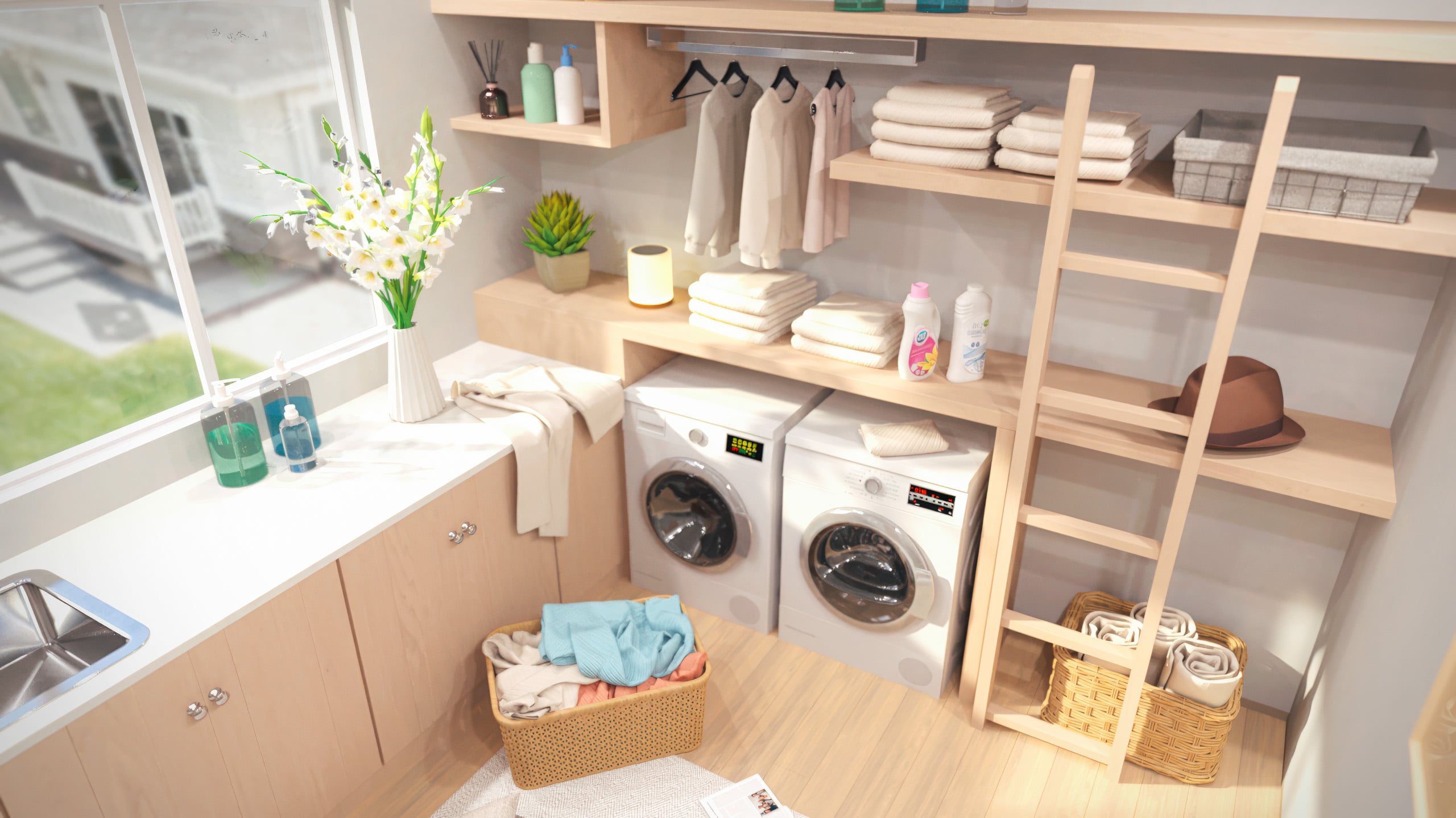 Laundry Room Scene 01 | Daz 3D