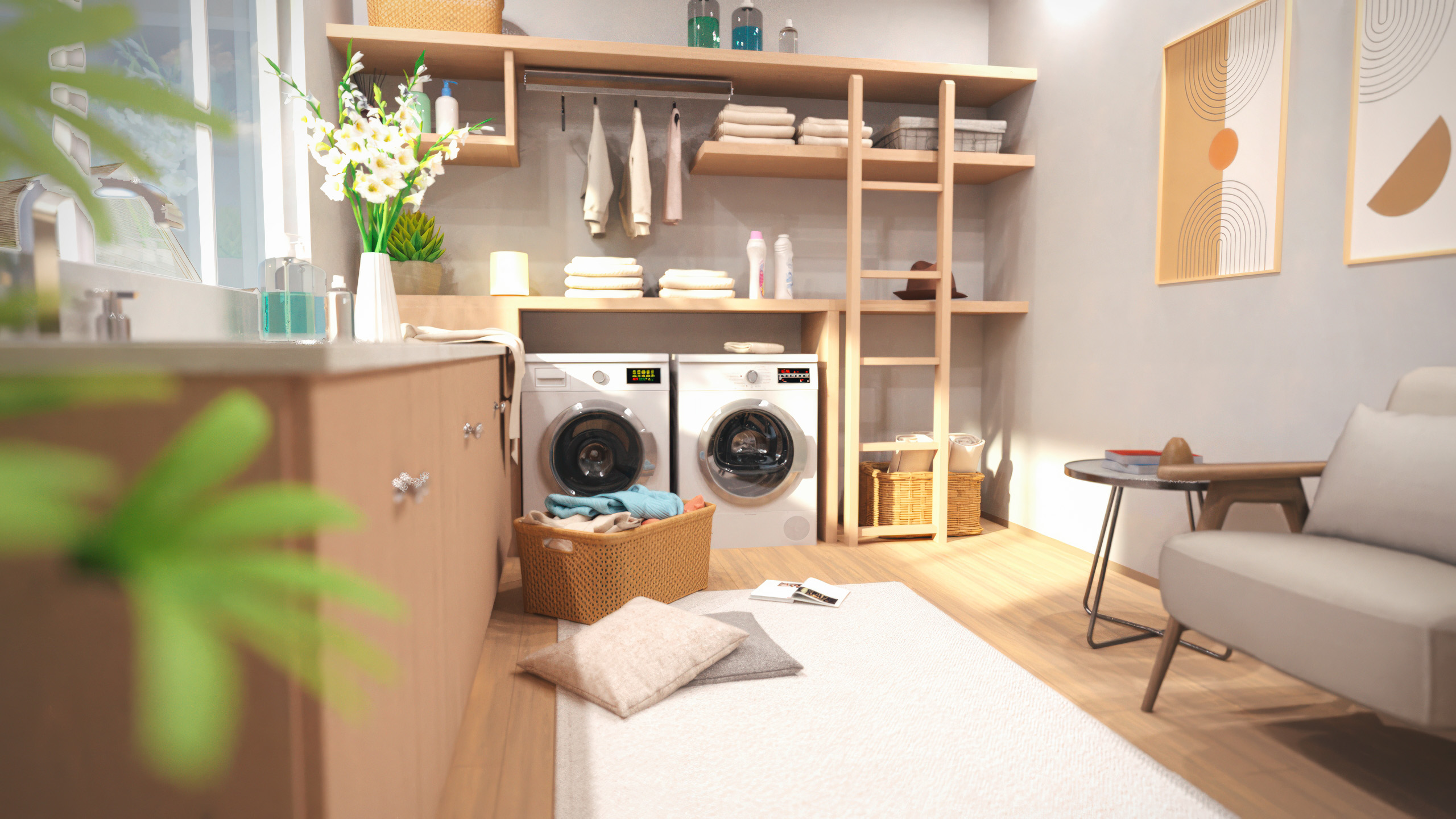 Laundry Room Scene 01 | Daz 3D