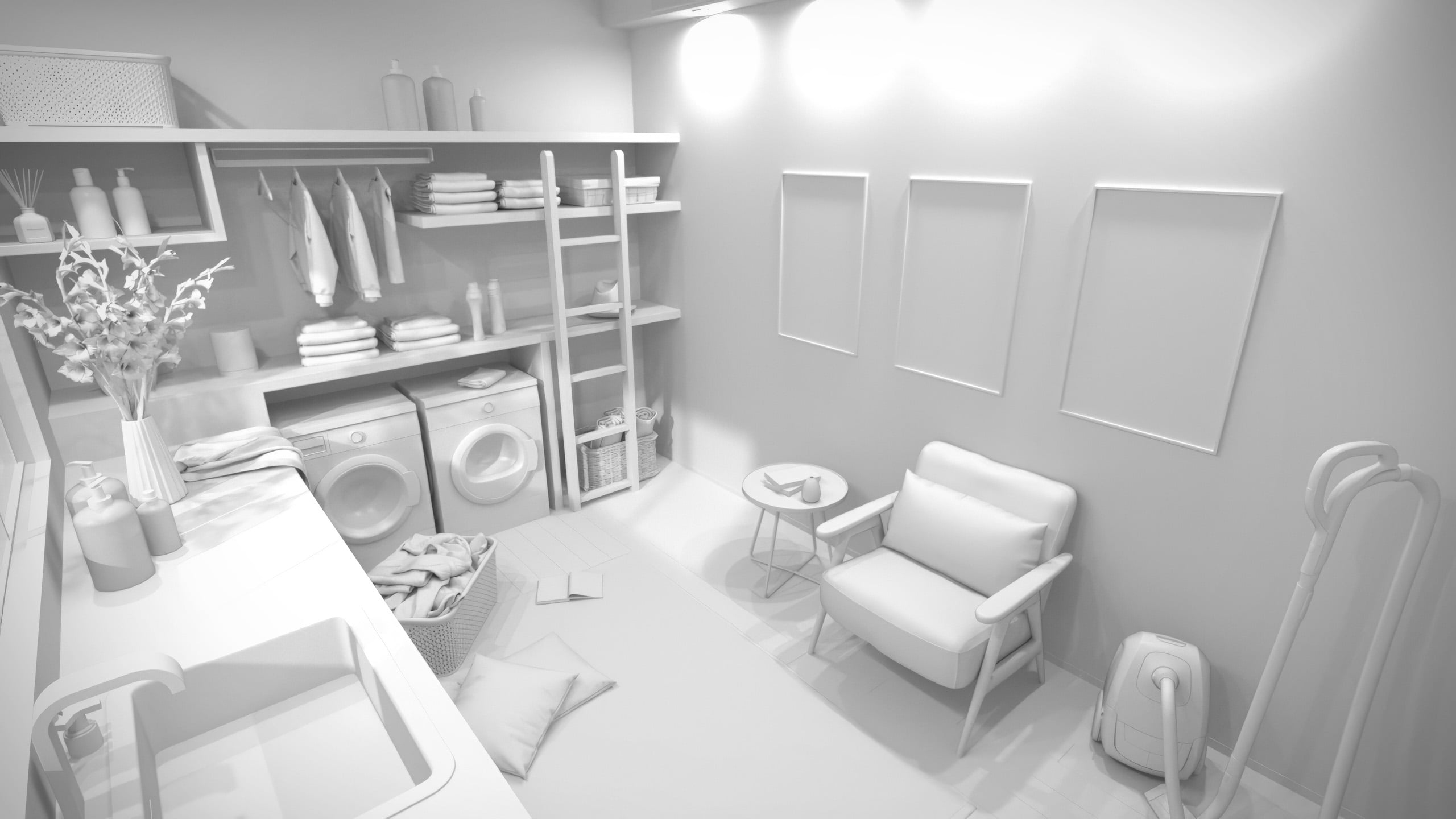 Laundry Room Scene 01 | Daz 3D