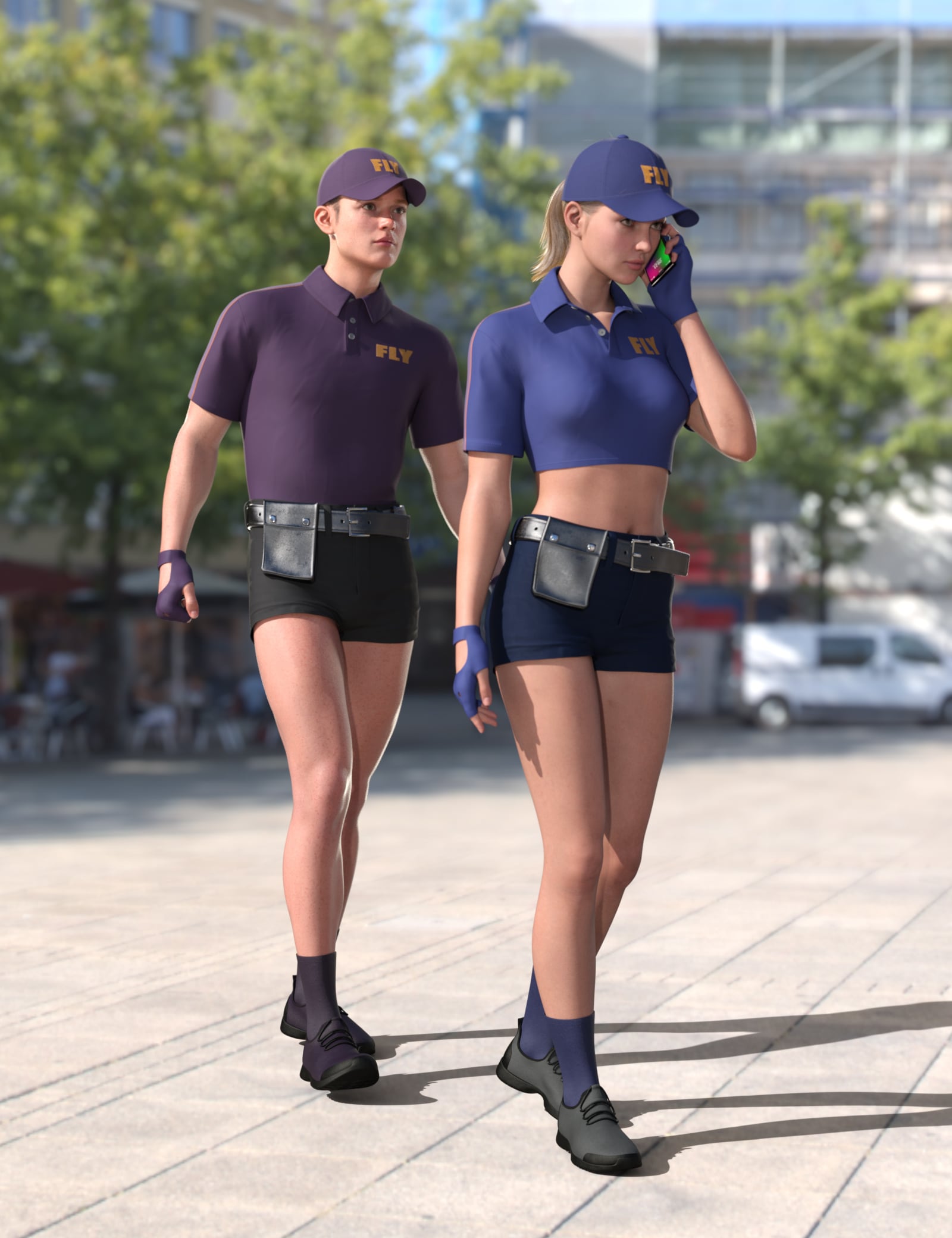 dForce MK Courier Summer Uniform for Genesis 9 ⋆ Freebies Daz 3D