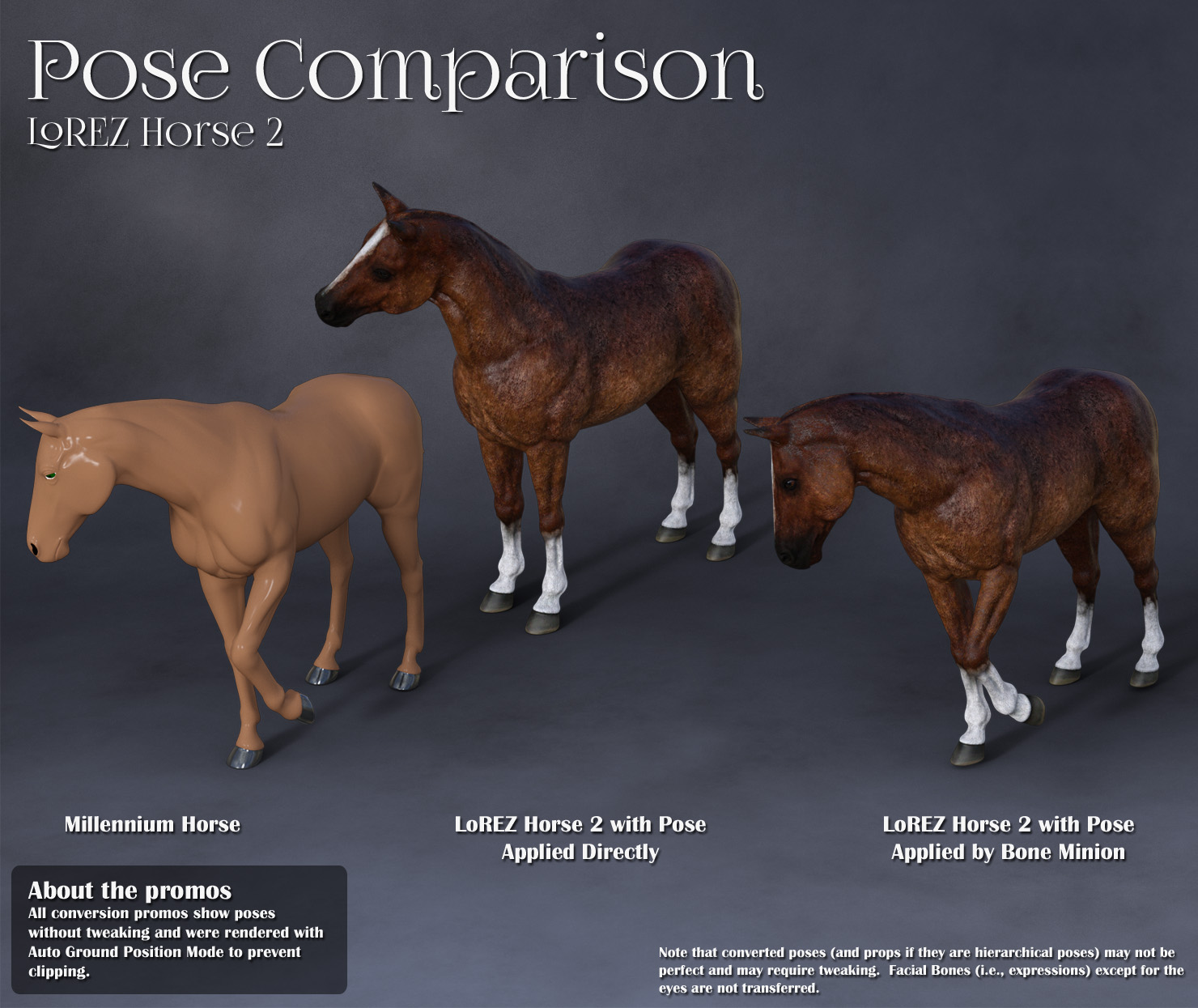 Bone Minion for Millennium Horse Poses | Daz 3D