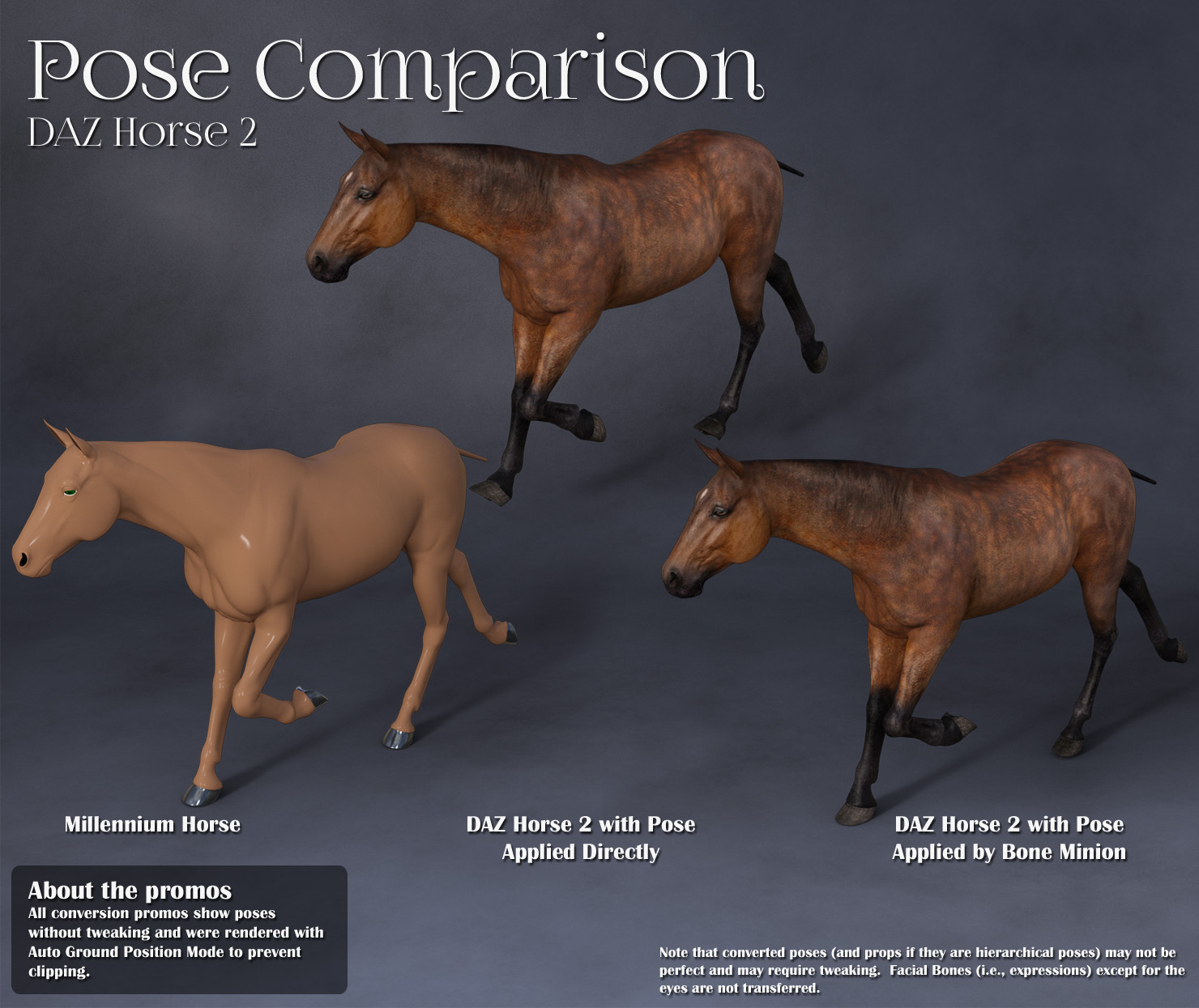Bone Minion for Millennium Horse Poses | Daz 3D