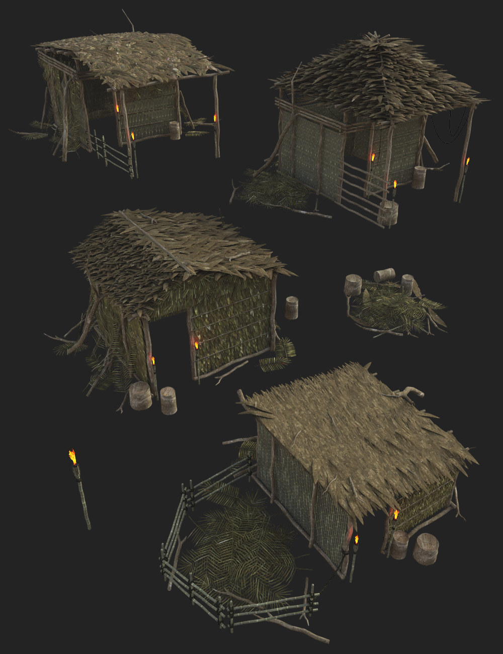 Jungle Huts 1 | Daz 3D