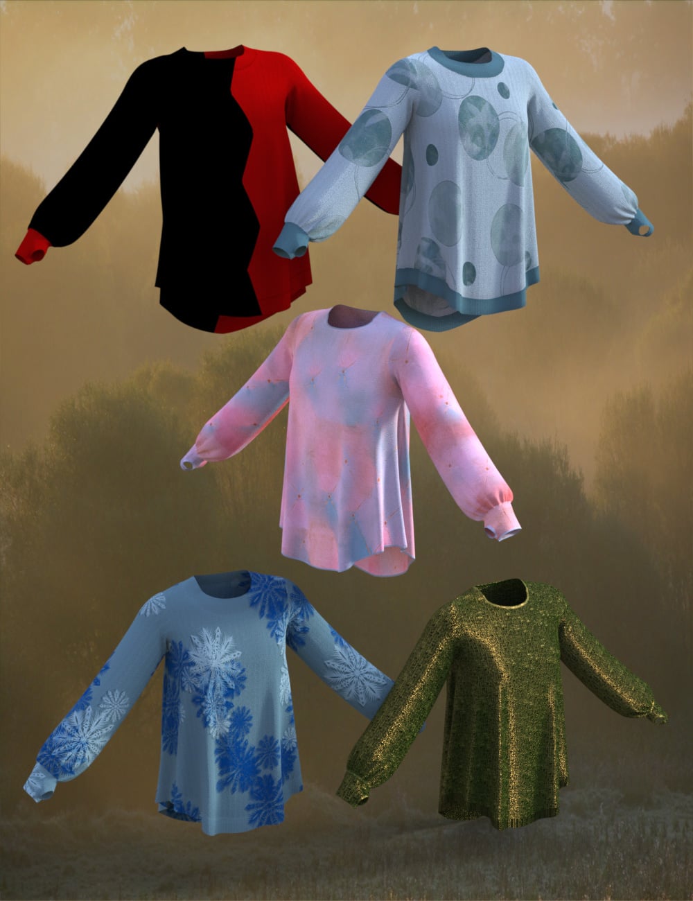 SIC dForce Jilly Sweater for Genesis 9 | Daz 3D