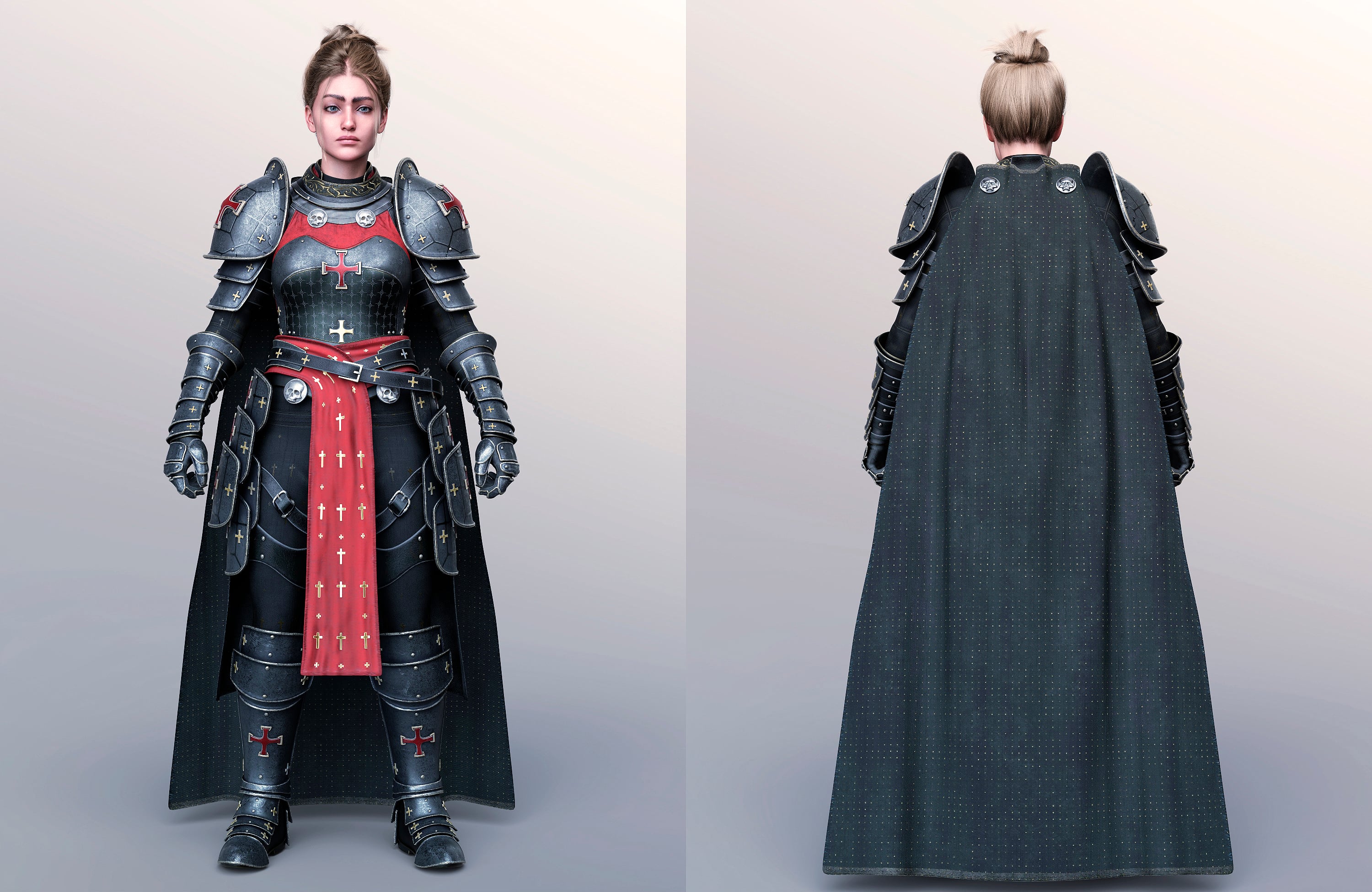 dForce Dark Crusader Knight Armor for Genesis 9 | Daz 3D