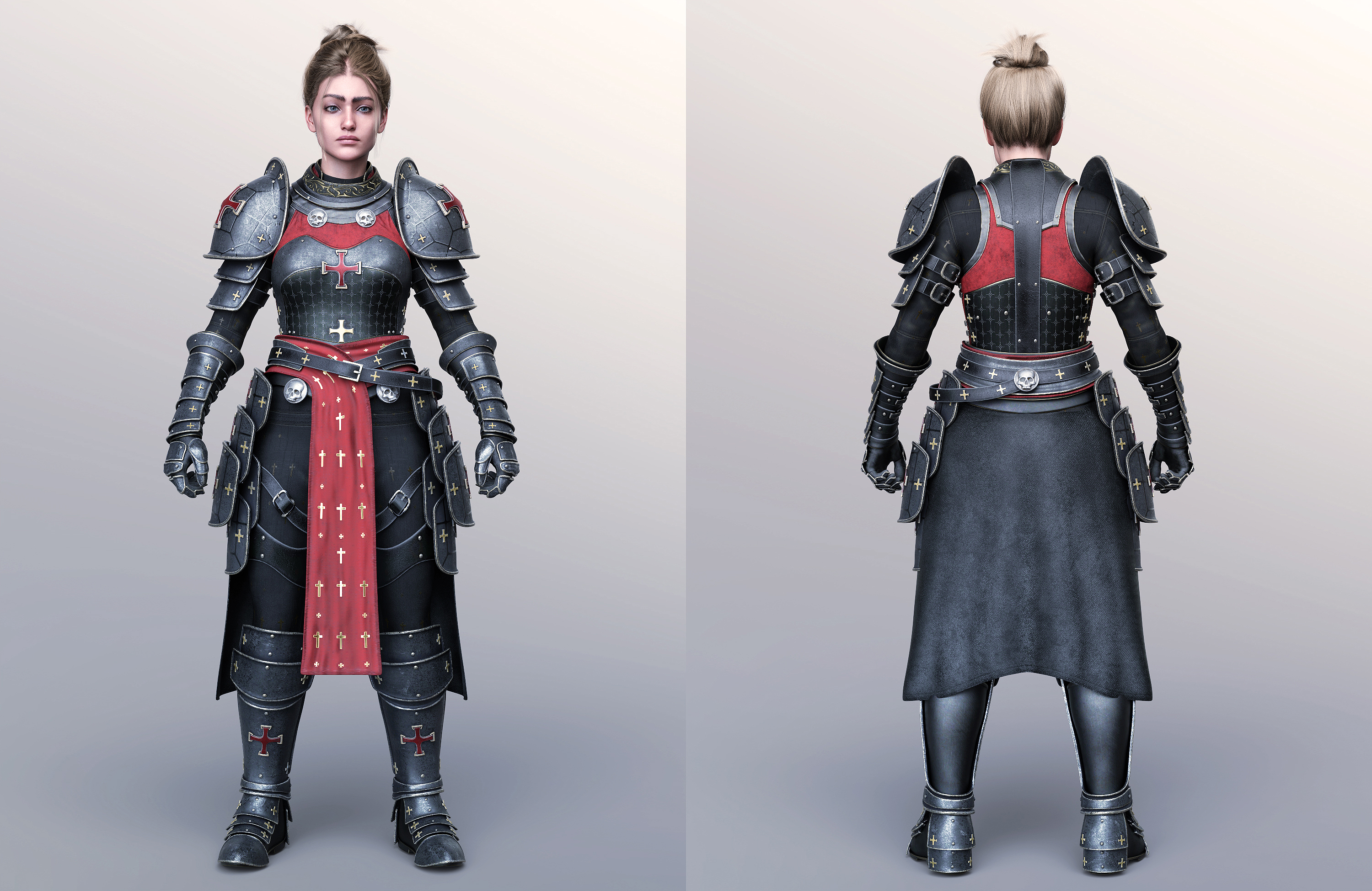 dForce Dark Crusader Knight Armor for Genesis 9 | Daz 3D