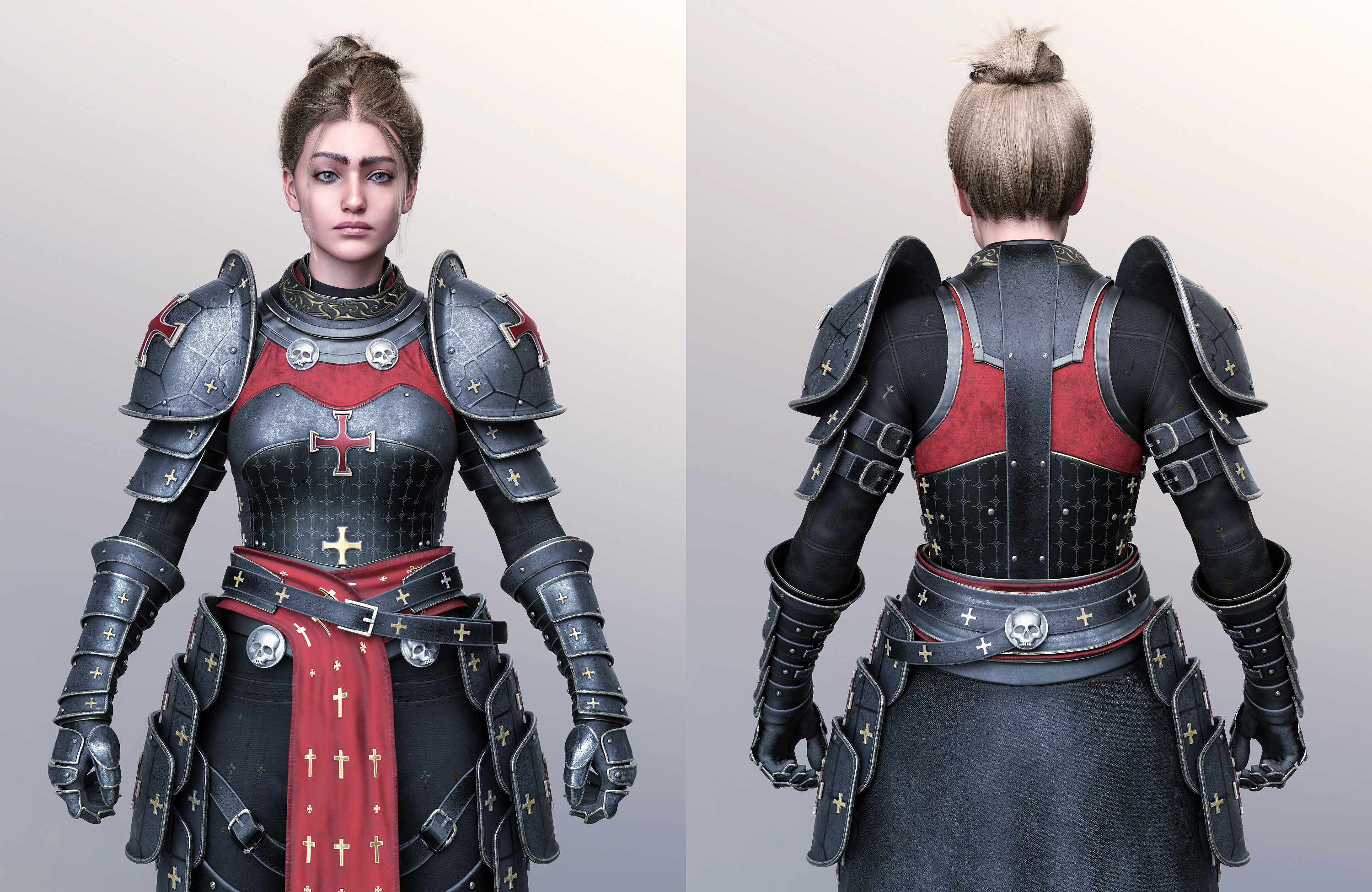 dForce Dark Crusader Knight Armor for Genesis 9 | Daz 3D