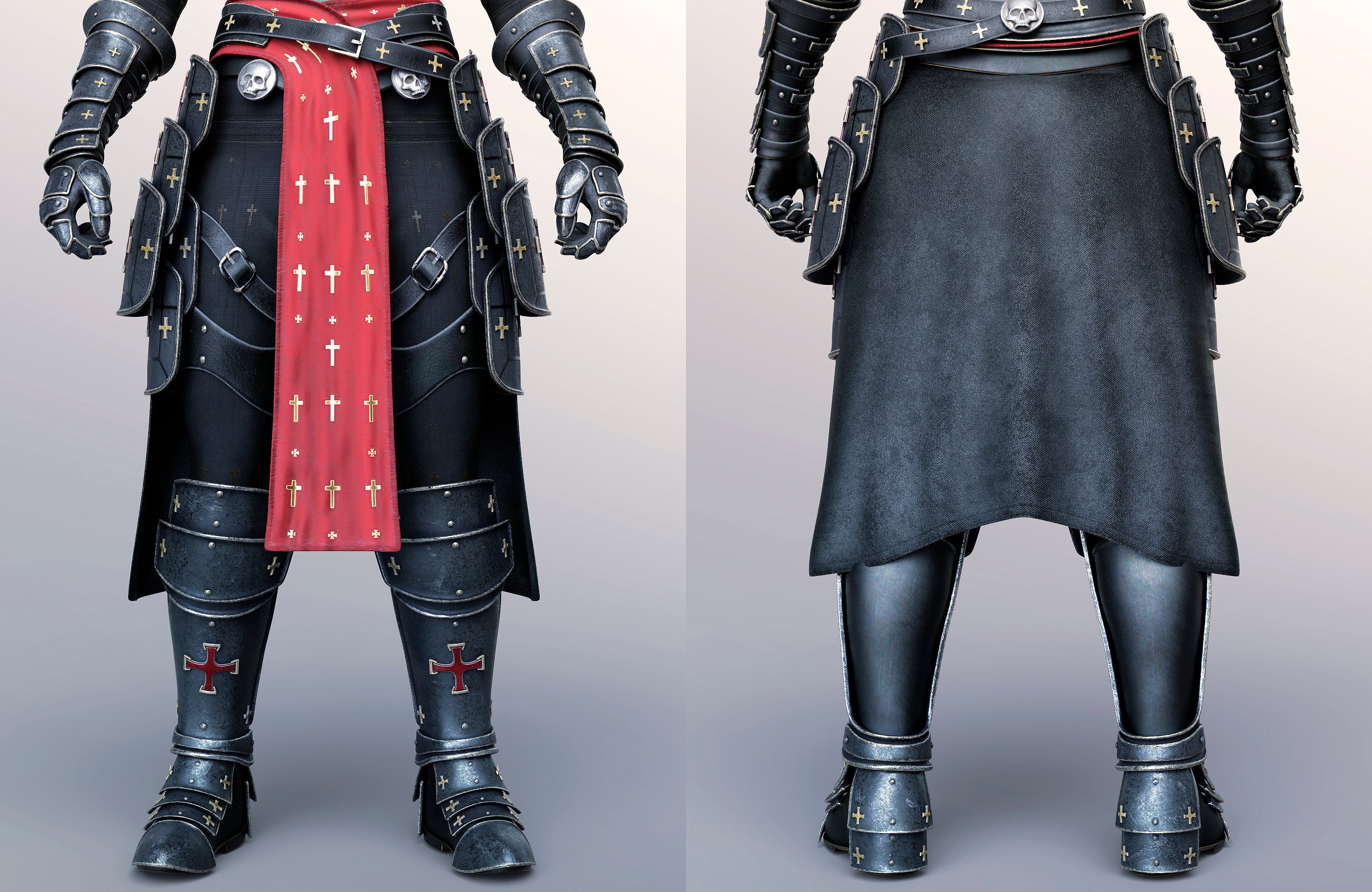 dForce Dark Crusader Knight Armor for Genesis 9 | Daz 3D