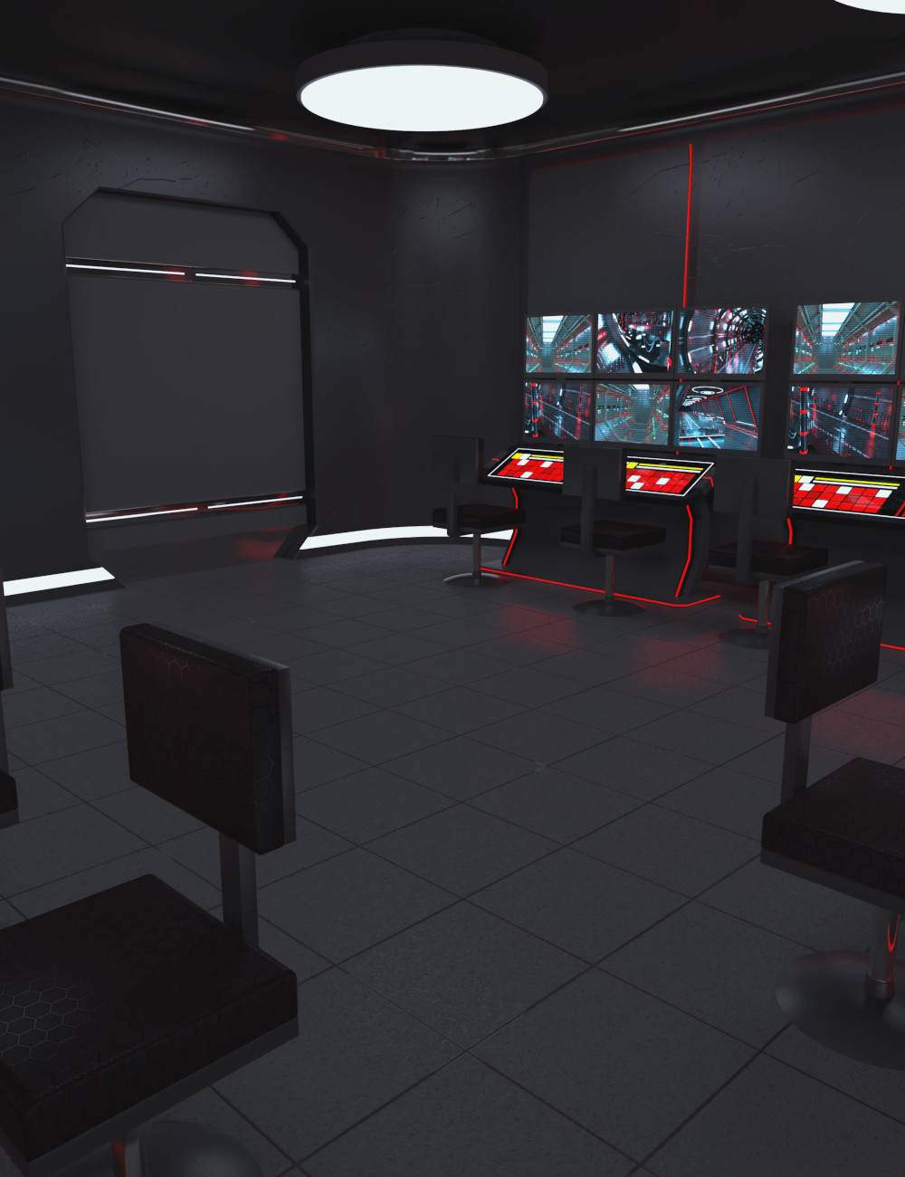 Sci Fi Surveillance Room | Daz 3D