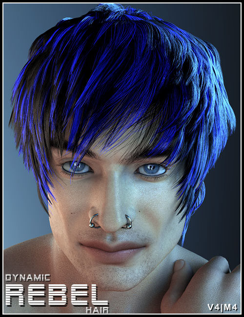 Dynamic Rebel Hair for V4 and M4 | Daz 3D