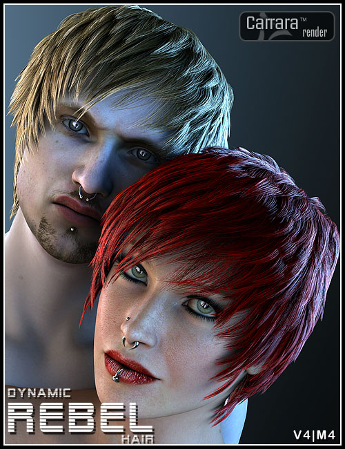 Dynamic Rebel Hair for V4 and M4 | Daz 3D