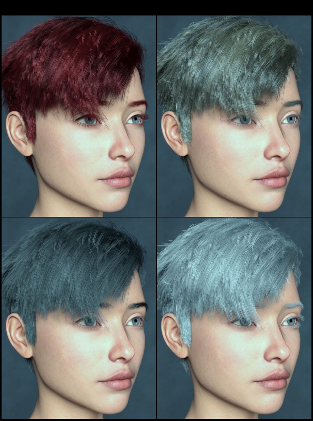 SFD Dual Lobe Hair Shaders, Brows and Lashes Presets for Genesis 9 | Daz 3D
