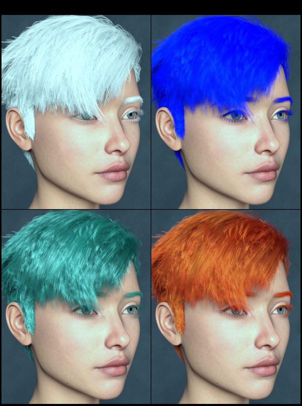 SFD Dual Lobe Hair Shaders, Brows and Lashes Presets for Genesis 9 | Daz 3D