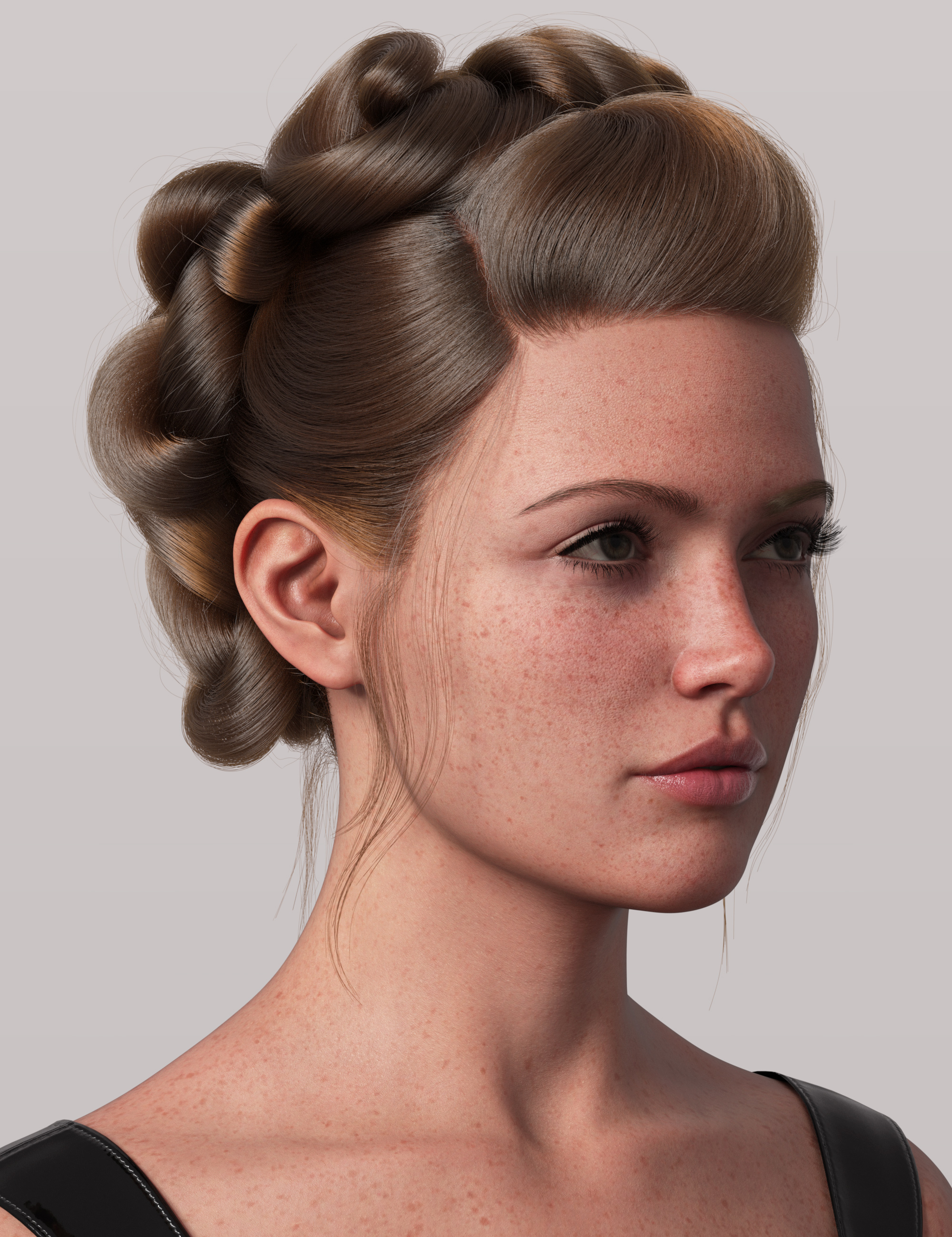 dForce Strand-Based Burlesque Style Updo Hair for Genesis 9 and 8 ...