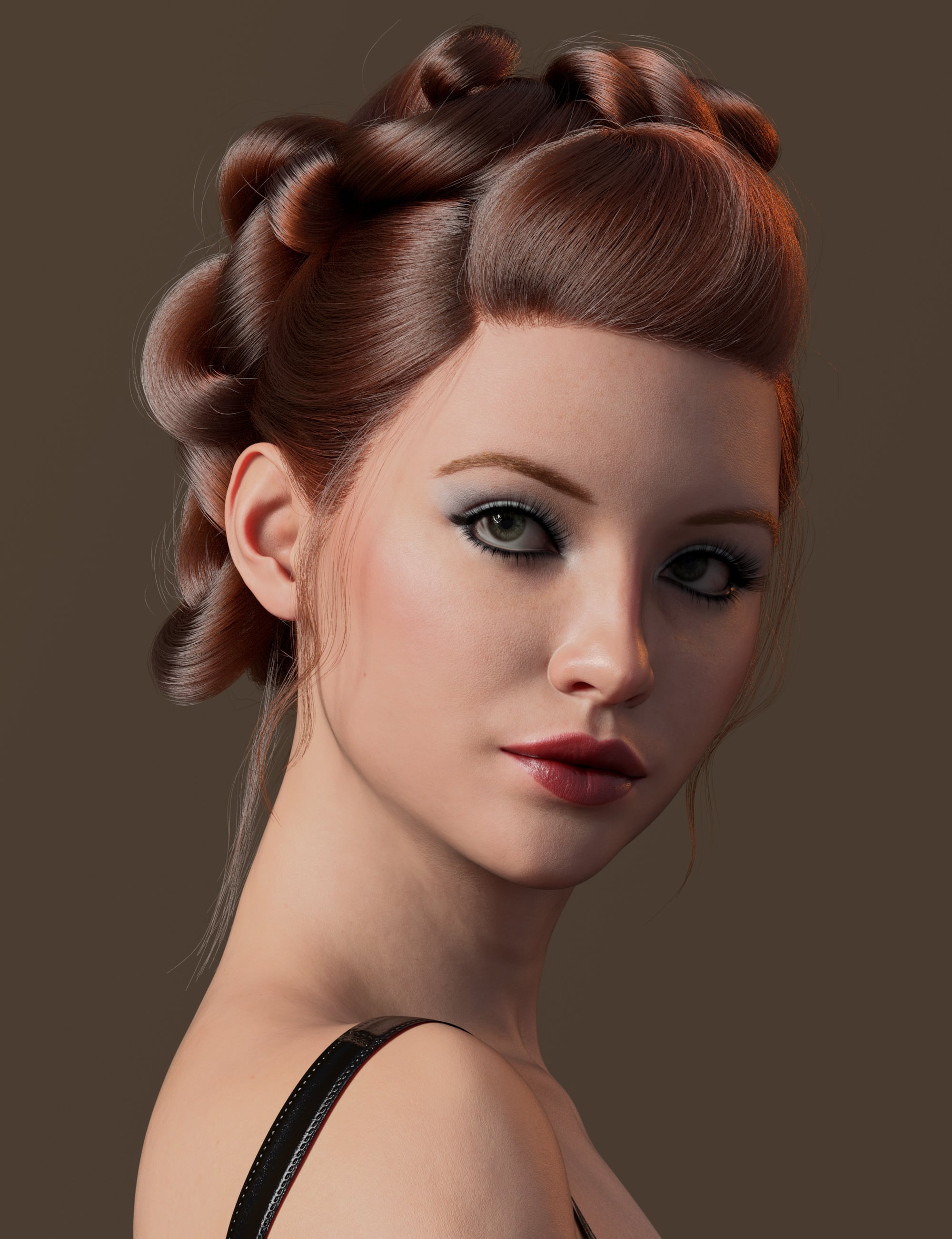 dForce Strand-Based Burlesque Style Updo Hair for Genesis 9 and 8 ...