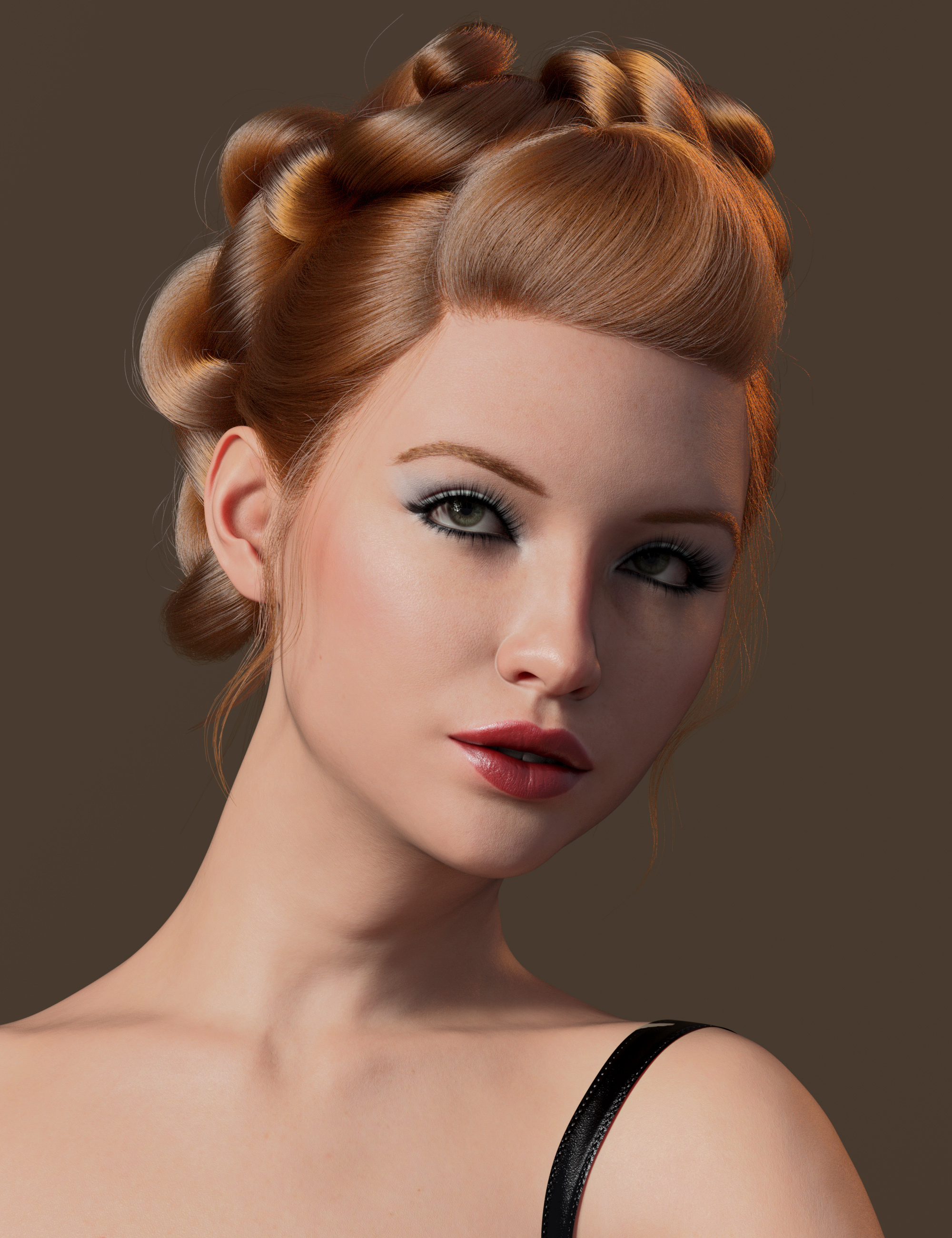 dForce Strand-Based Burlesque Style Updo Hair for Genesis 9 and 8 ...