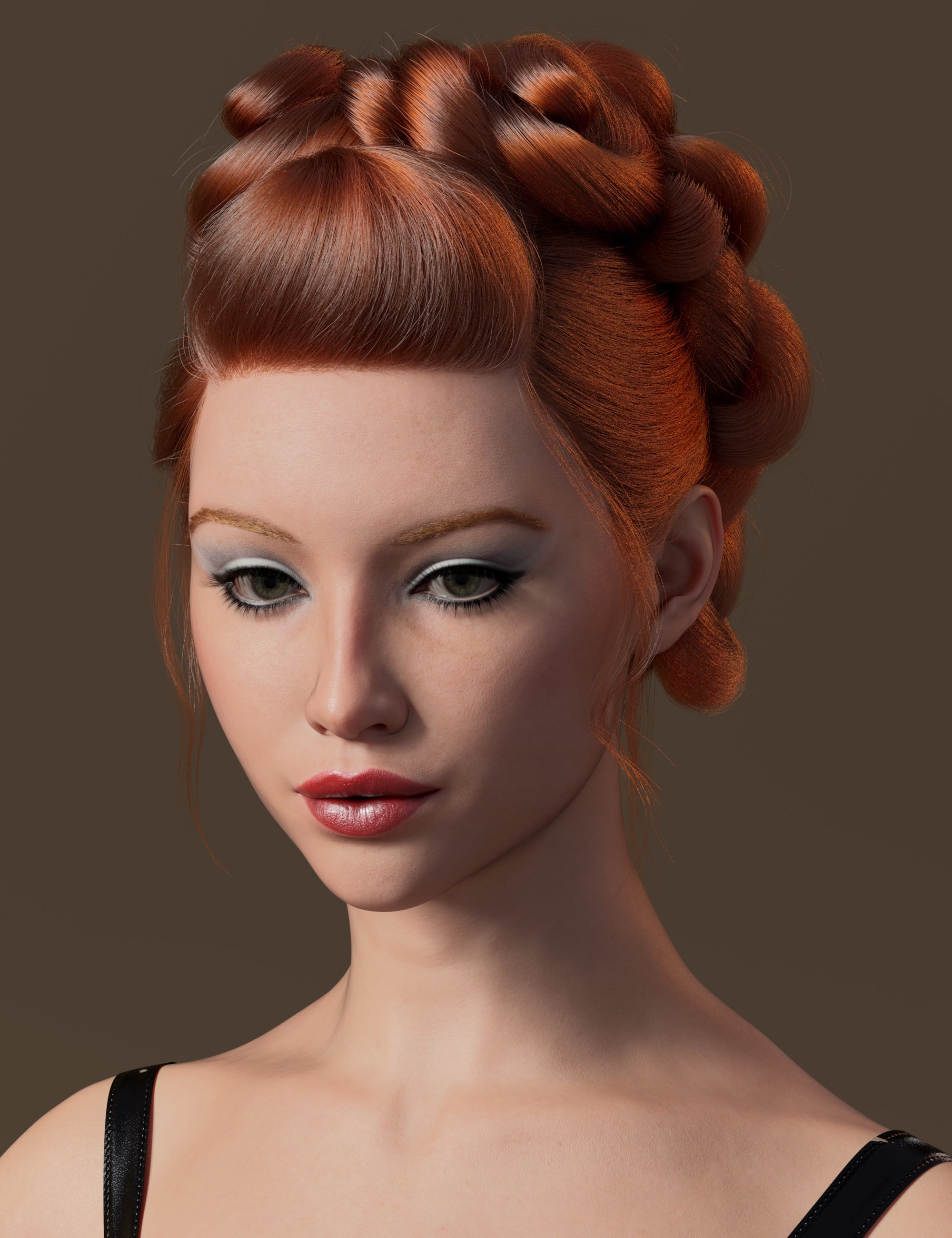 dForce Strand-Based Burlesque Style Updo Hair for Genesis 9 and 8 ...