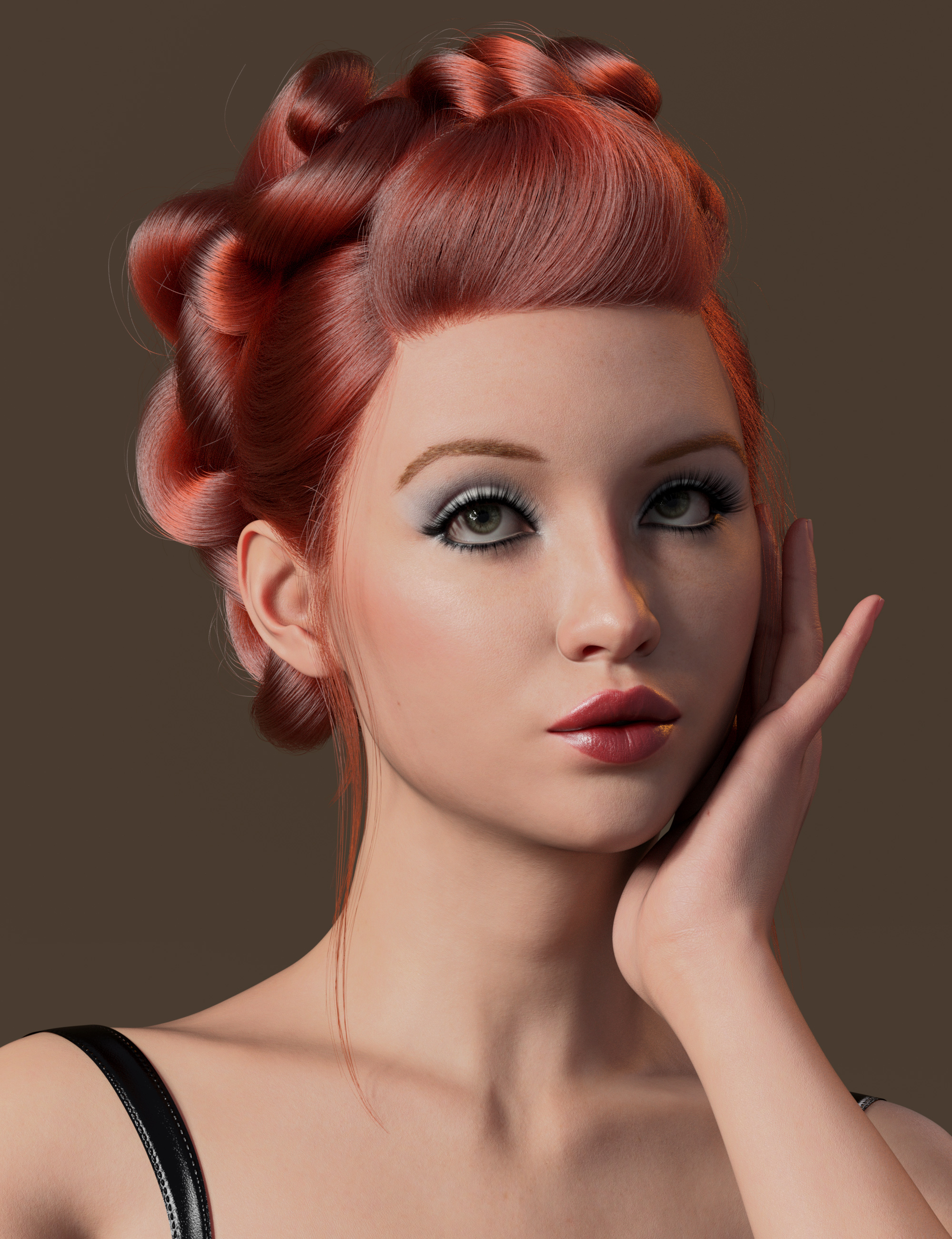 dForce Strand-Based Burlesque Style Updo Hair for Genesis 9 and 8 ...