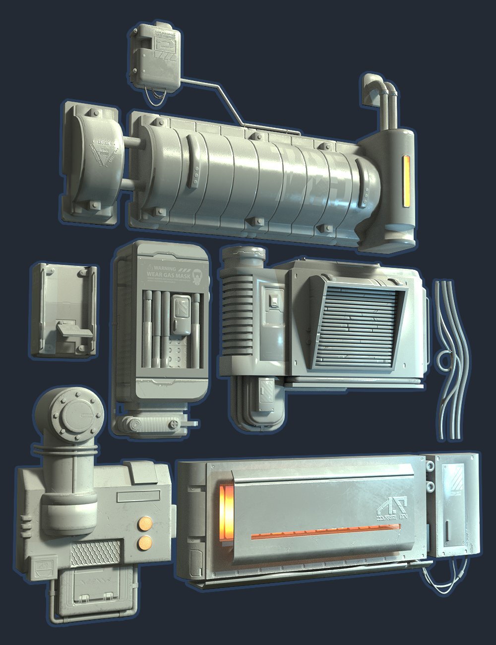 SciFi Wall Props | Daz 3D