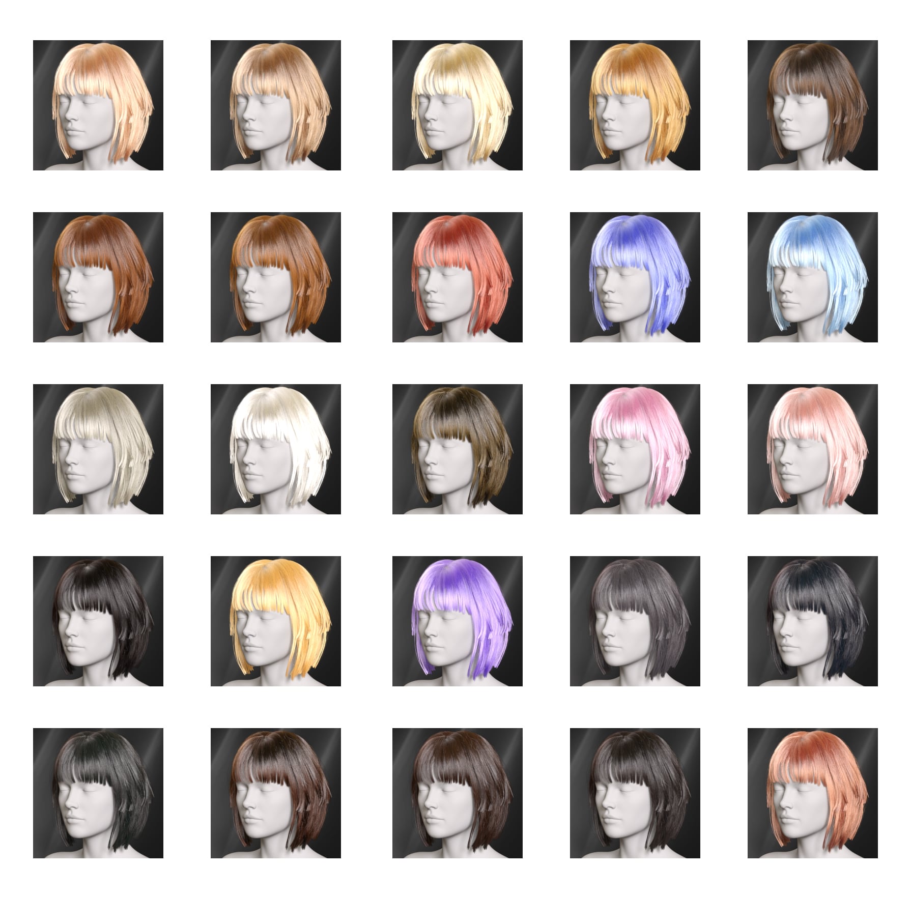 HS Choppy Bob Hair for Genesis 9 | Daz 3D