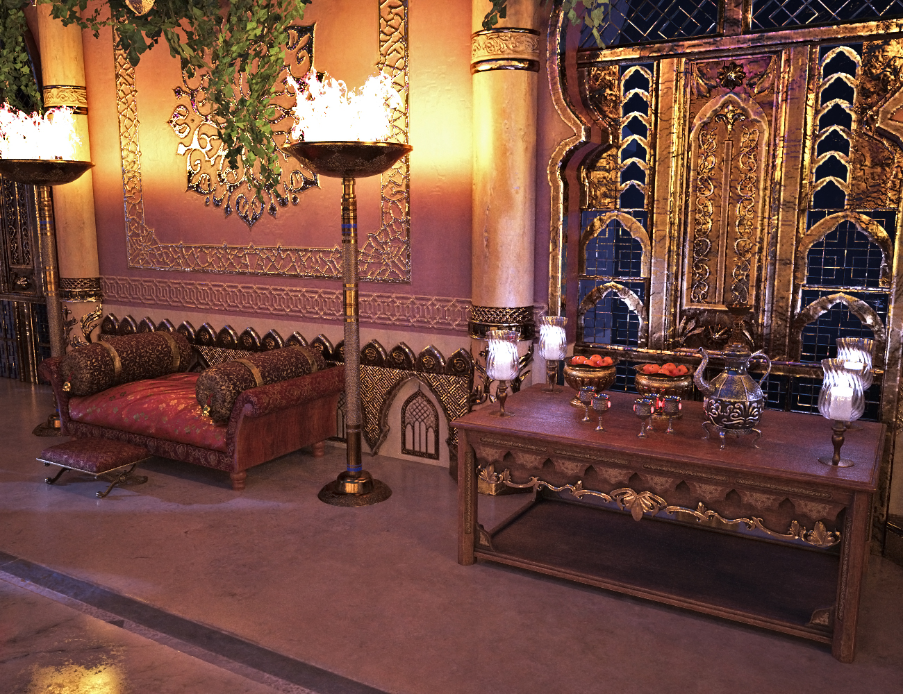 XI Arabian Palace Courtyard | Daz 3D